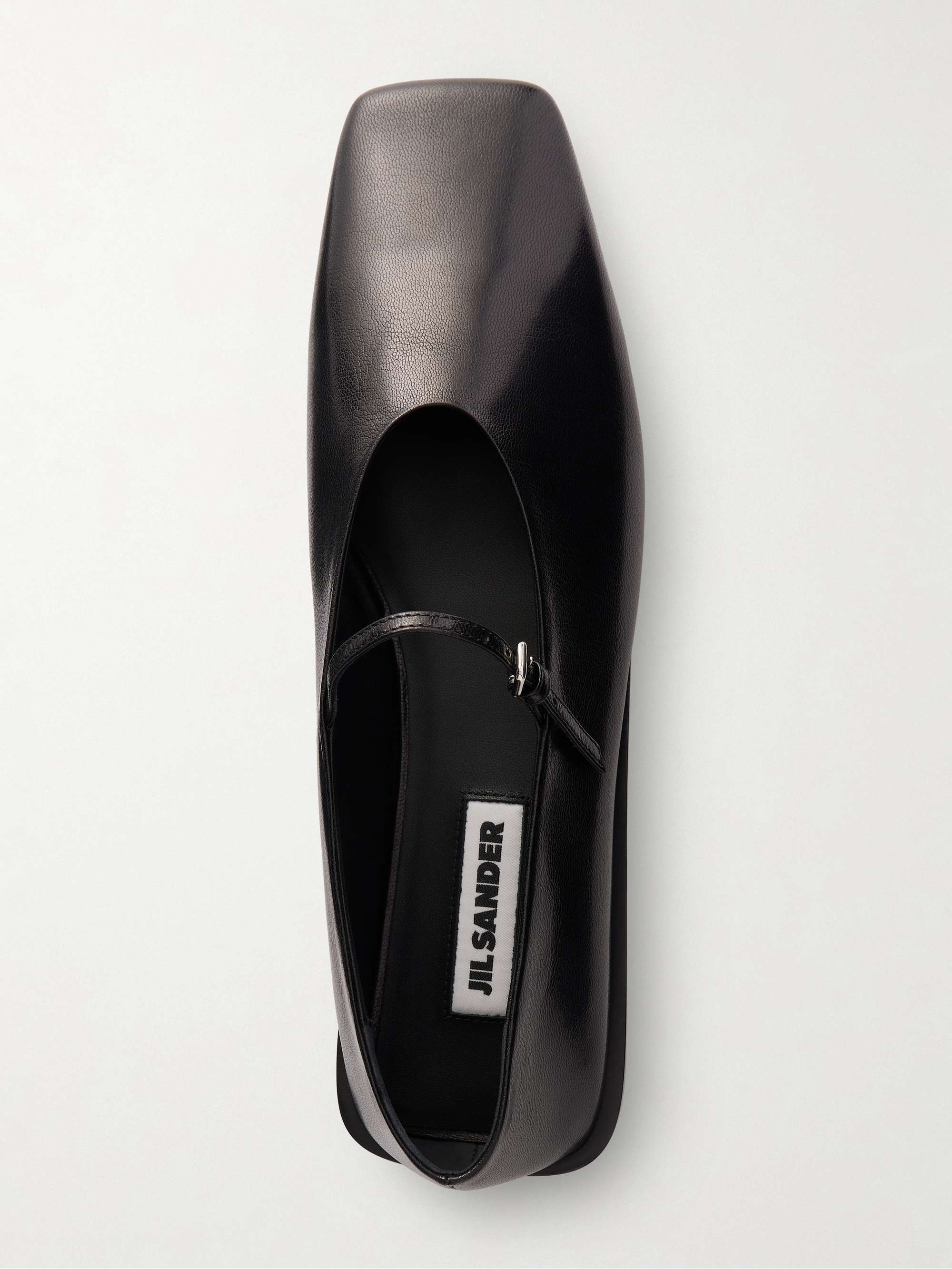 JIL SANDER Leather Mary Jane ballet flats | NET-A-PORTER