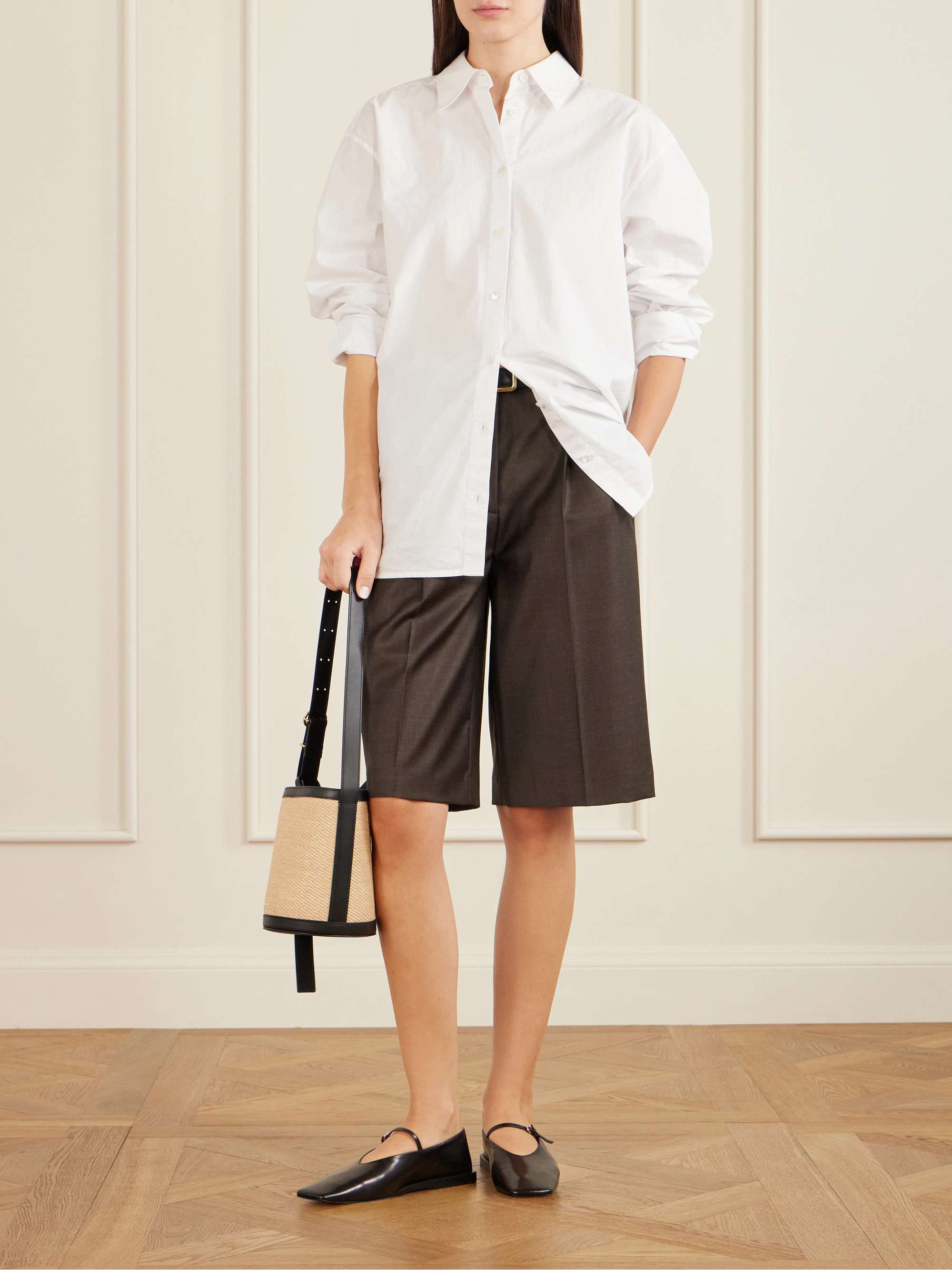 JIL SANDER Leather Mary Jane ballet flats | NET-A-PORTER