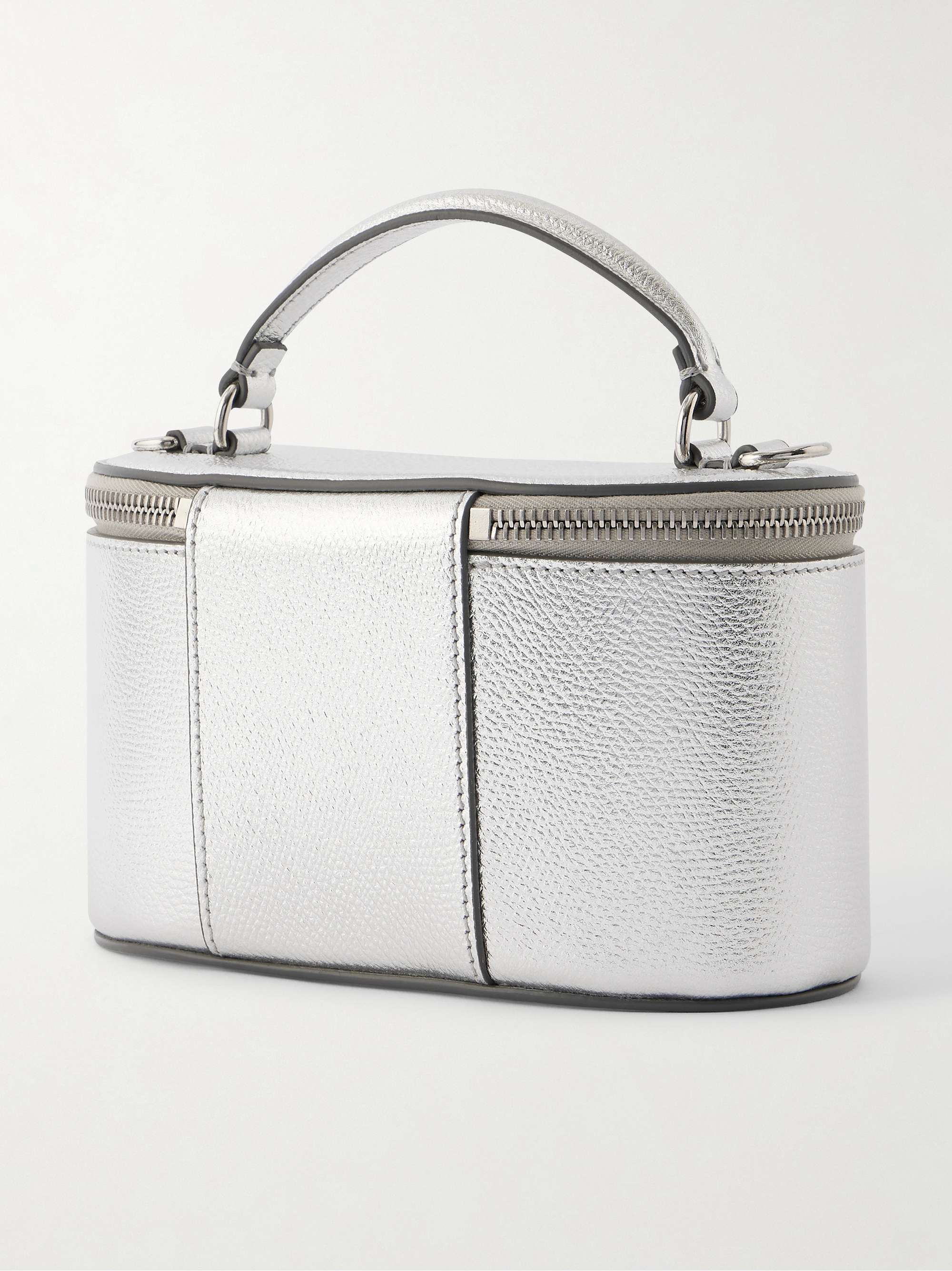 VALENTINO GARAVANI Vanity Case metallic textured-leather shoulder bag ...
