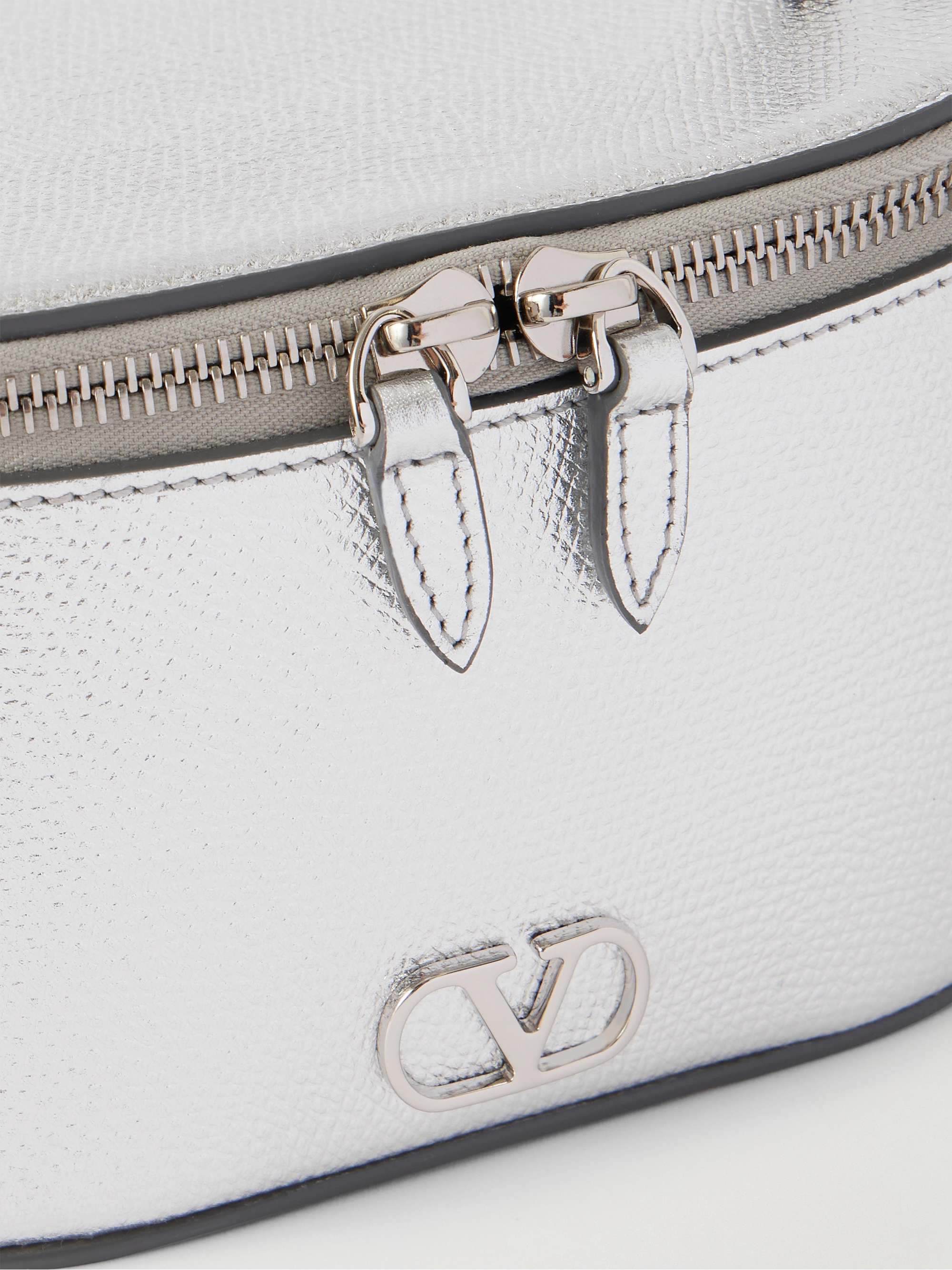 VALENTINO GARAVANI Vanity Case metallic textured-leather shoulder bag ...