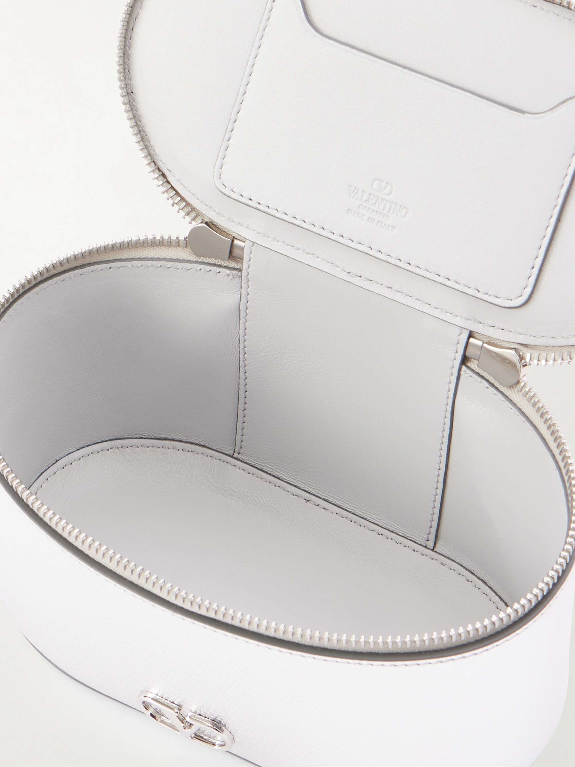 VALENTINO GARAVANI Vanity Case metallic textured-leather shoulder bag ...