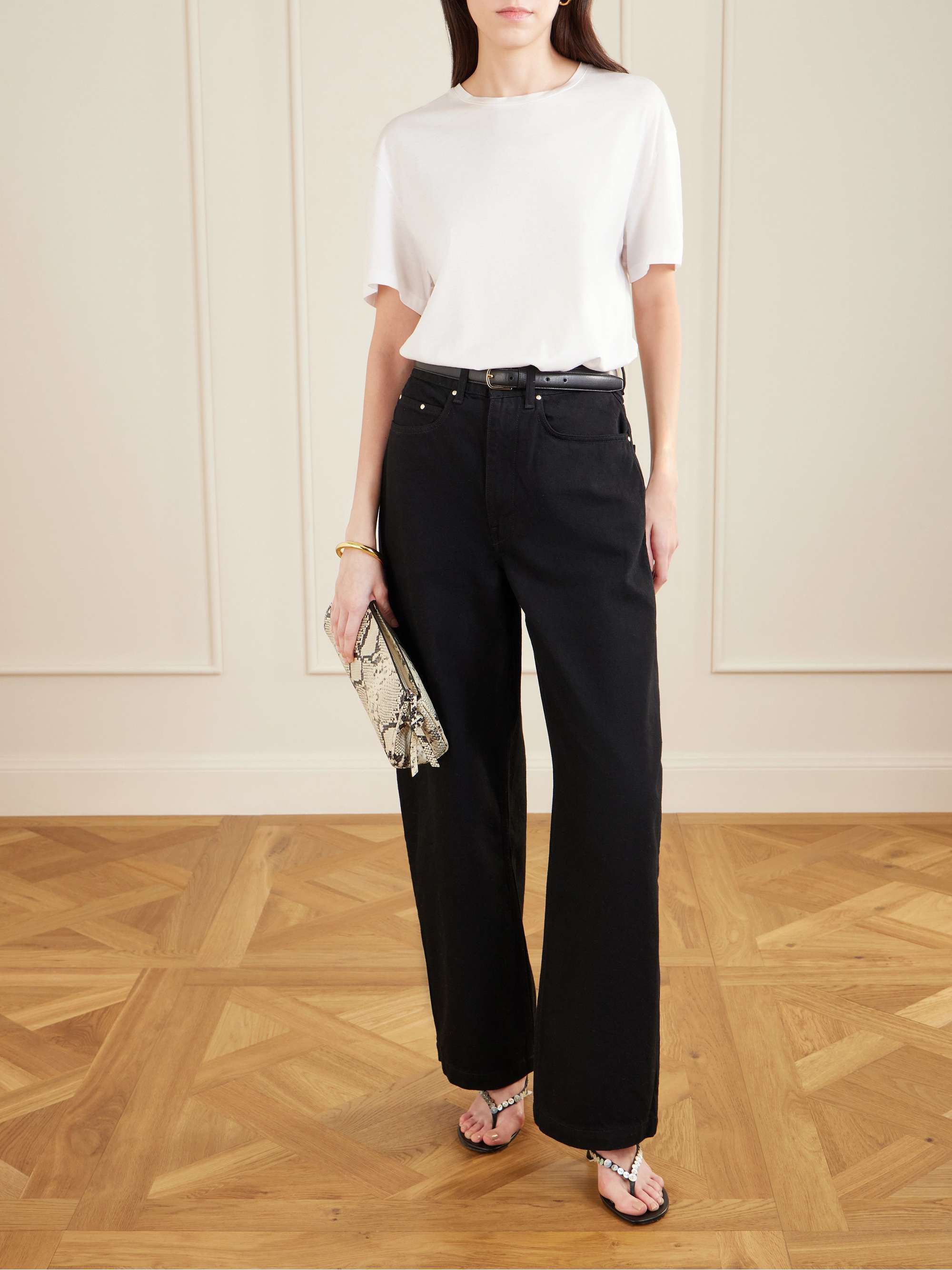 Sandales en cuir à boutons Freja STAUD pour femme | NET-A-PORTER