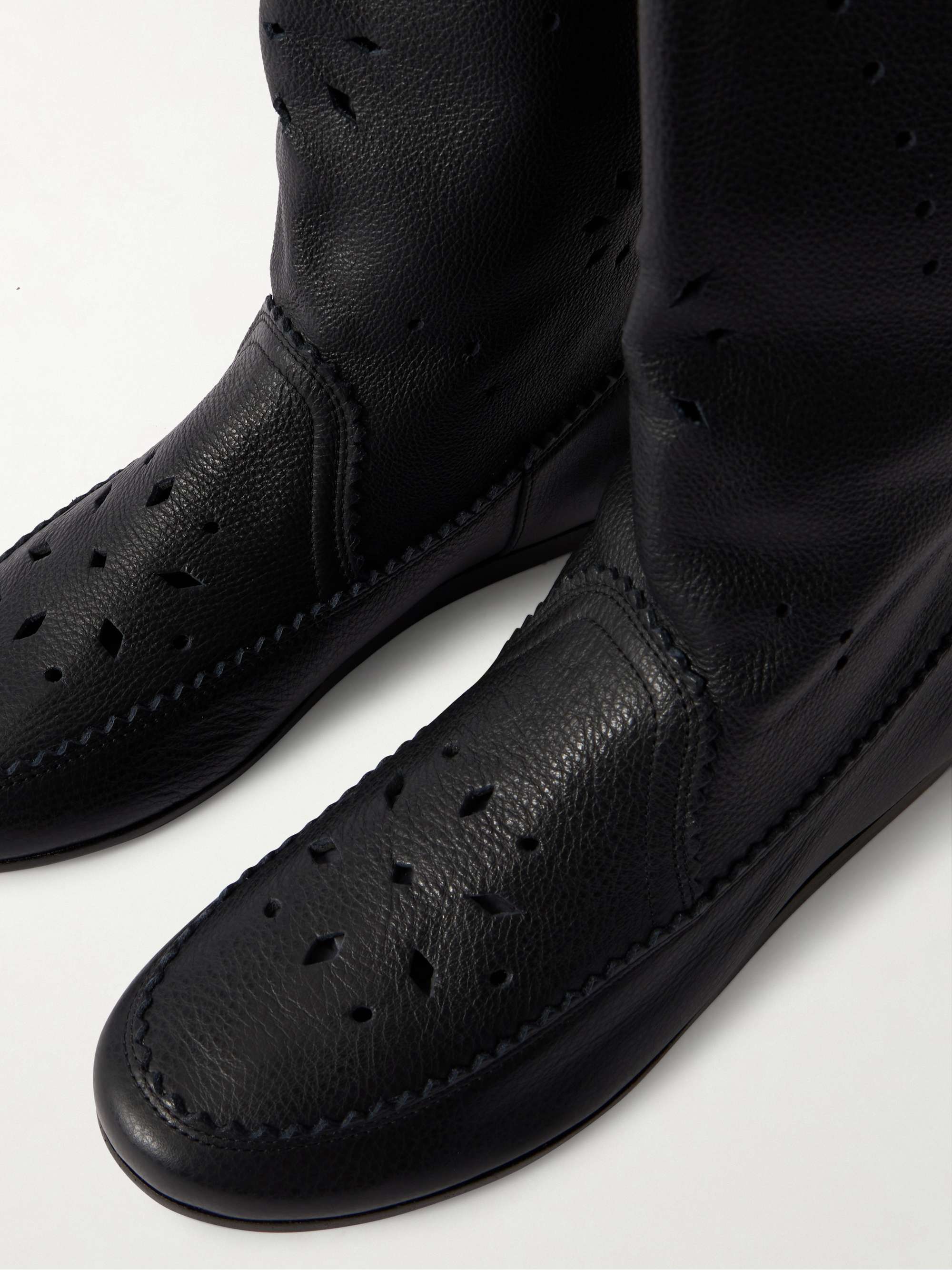 Bottes en cuir texturé découpé au laser Welky MARANT ÉTOILE pour femme ...