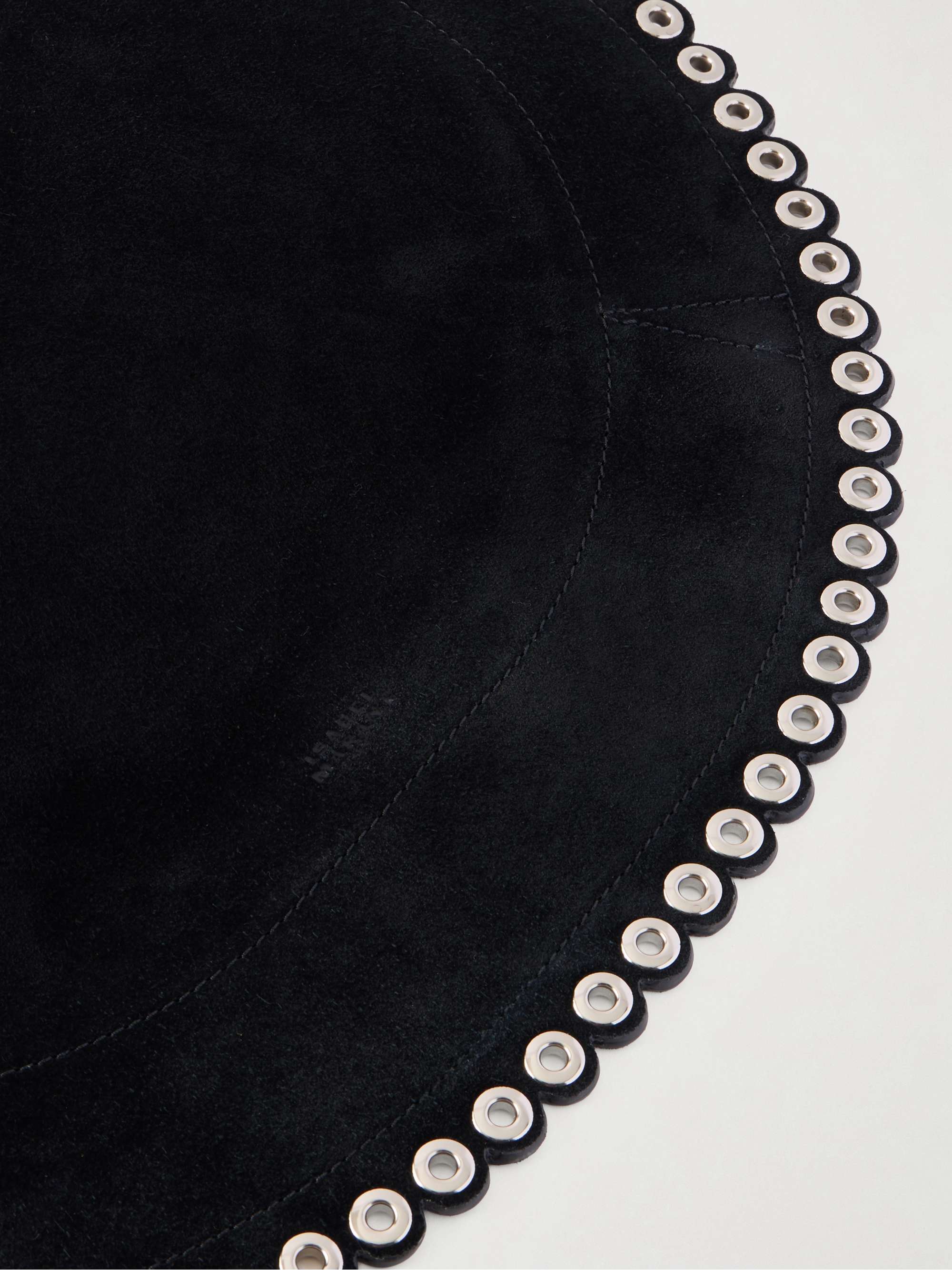 MARANT ÉTOILE Oskan eyelet-embellished suede shoulder bag | NET-A-PORTER