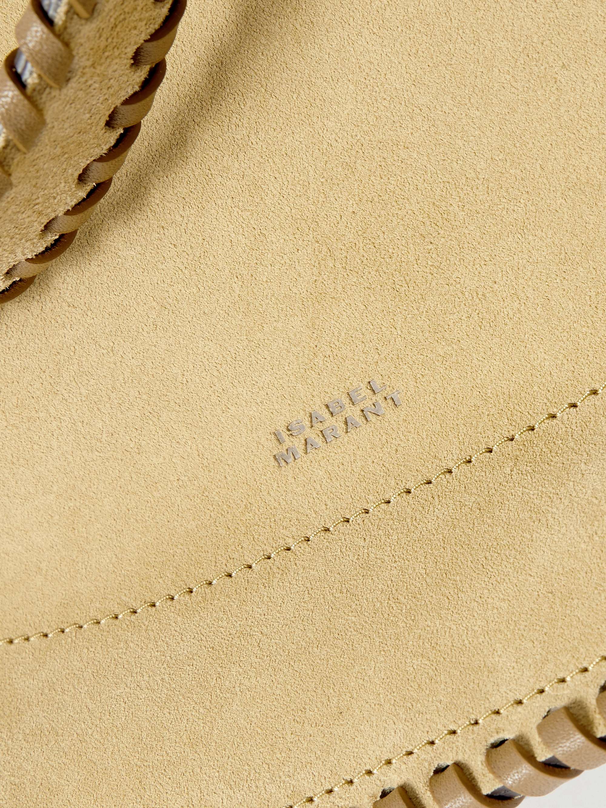 MARANT ÉTOILE Oskan braided leather-trimmed suede tote | NET-A-PORTER