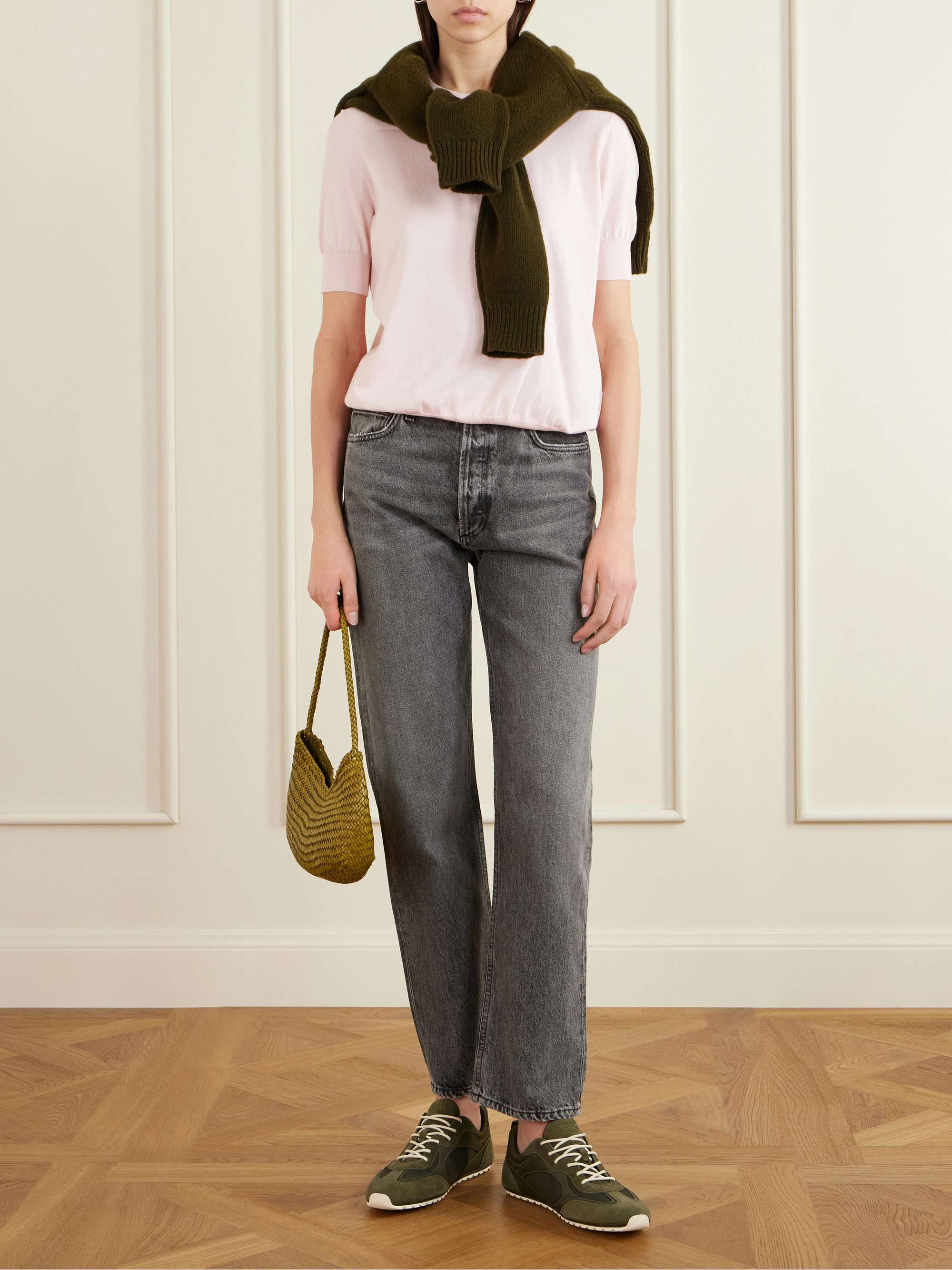 TORY BURCH Field shell-trimmed mesh, leather and suede sneakers | NET-A ...