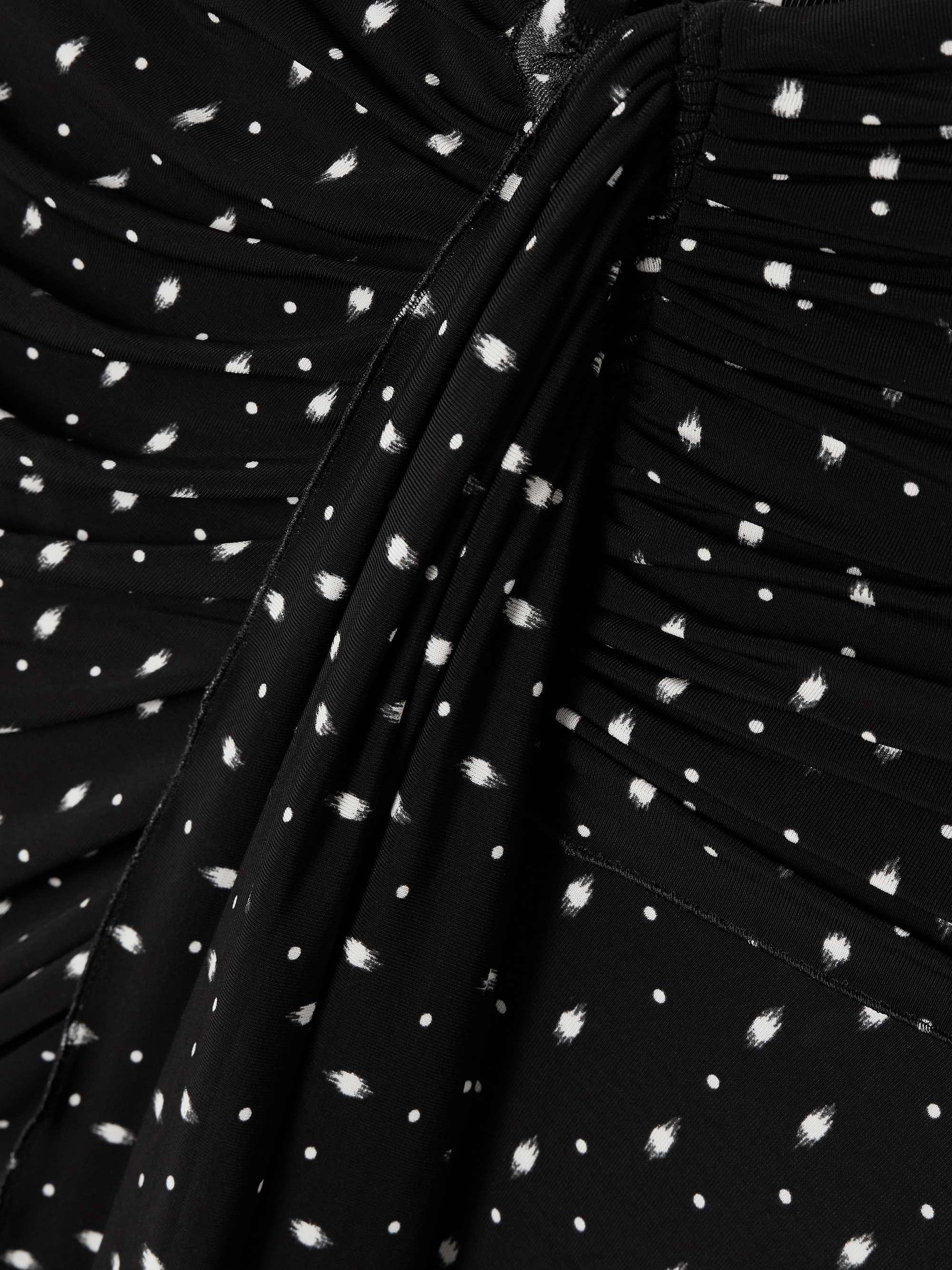 ISABEL MARANT Gyelle ruched draped polka-dot stretch-jersey midi skirt ...