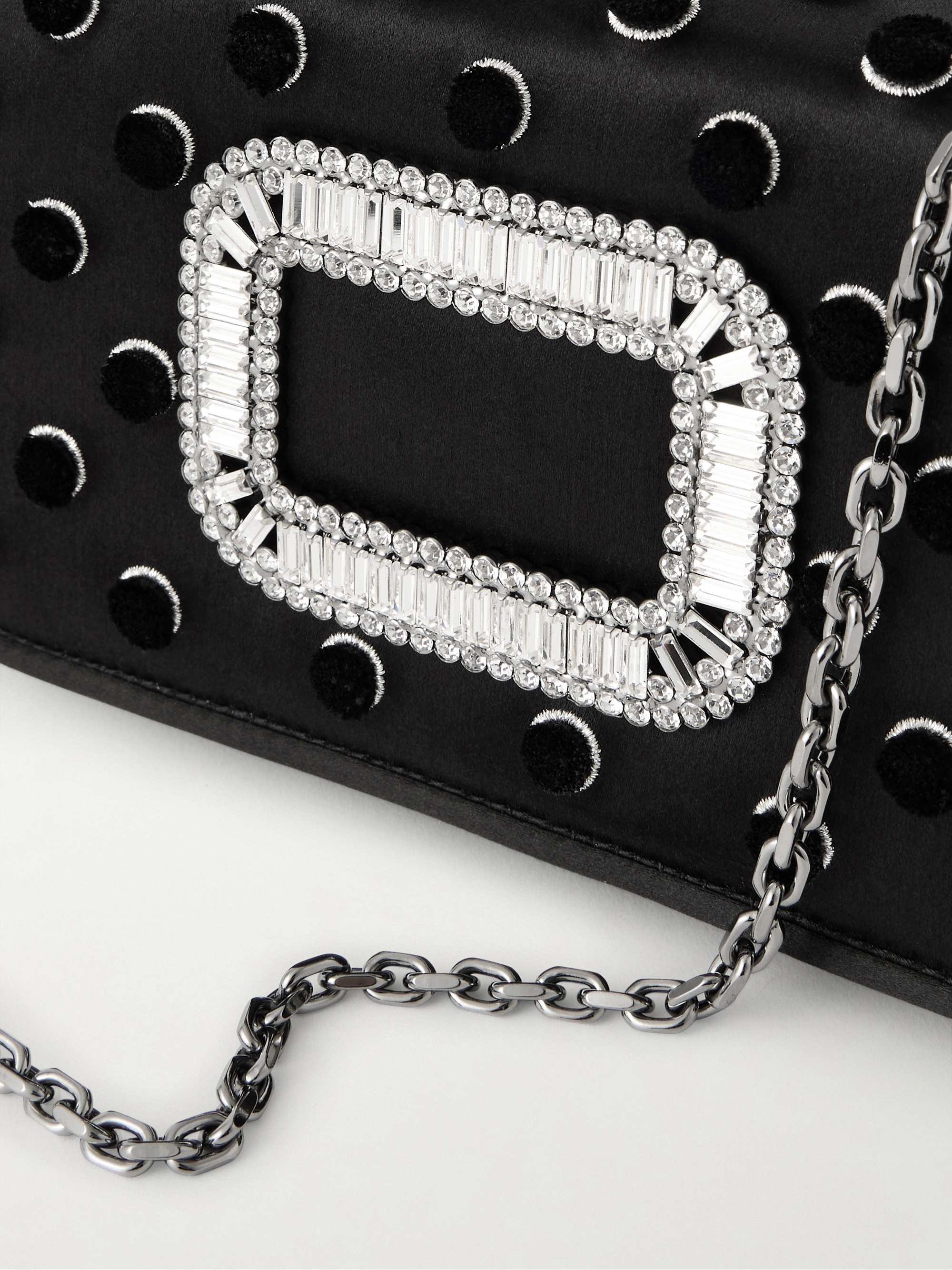 ROGER VIVIER Pilgrim buckle-embellished satin clutch | NET-A-PORTER