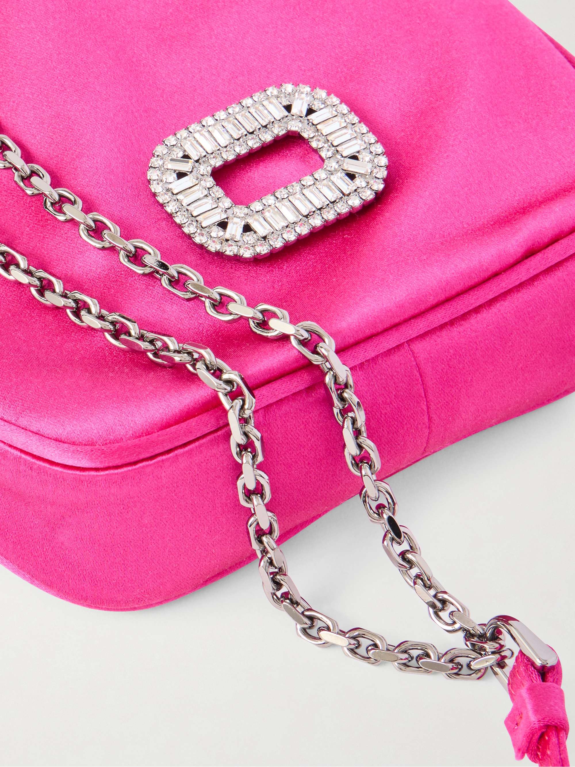 Sac porté épaule en satin à cristaux Pilgrim Nano ROGER VIVIER pour ...