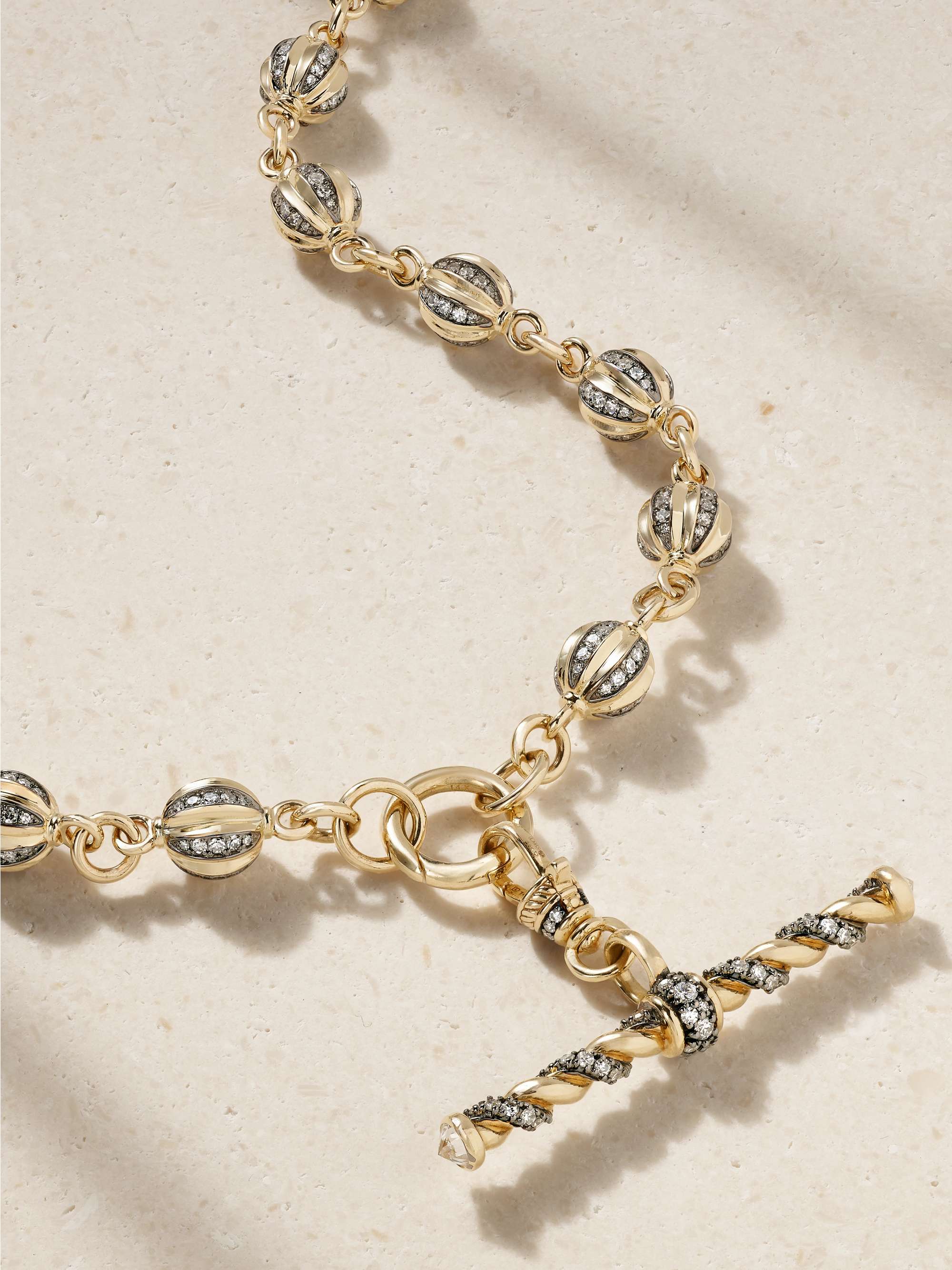LUCY DELIUS Ball Breaker 14-karat gold diamond necklace | NET-A-PORTER
