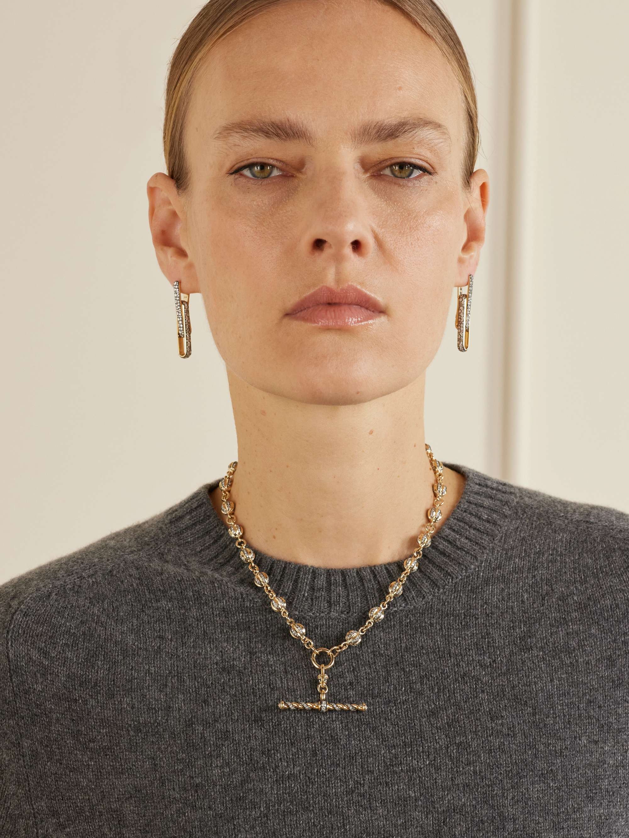 LUCY DELIUS Ball Breaker 14-karat gold diamond necklace | NET-A-PORTER