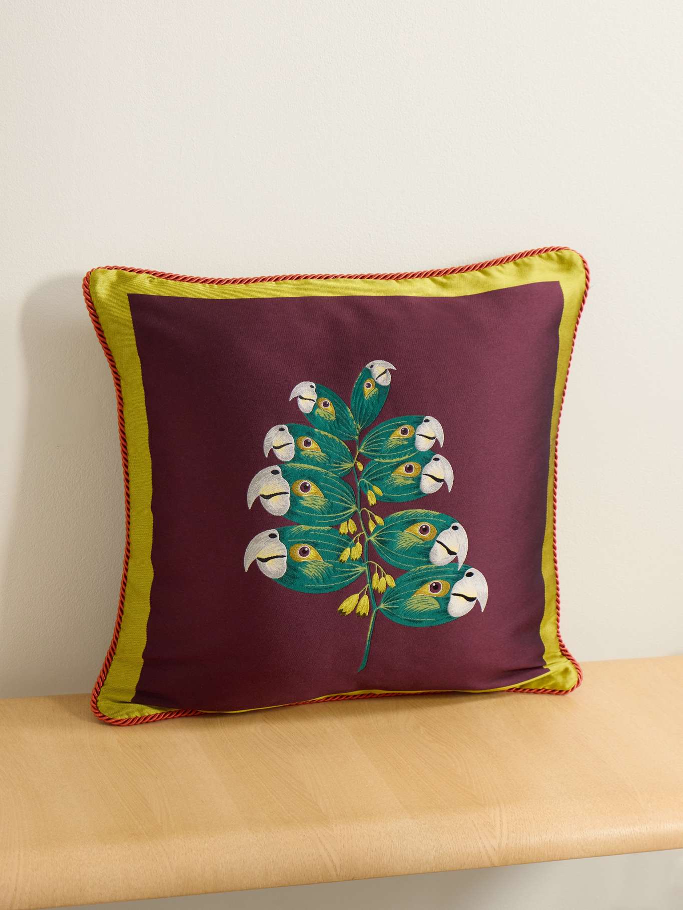 LA DOUBLEJ + Beto Val tasseled satin-jacquard cushion | NET-A-PORTER