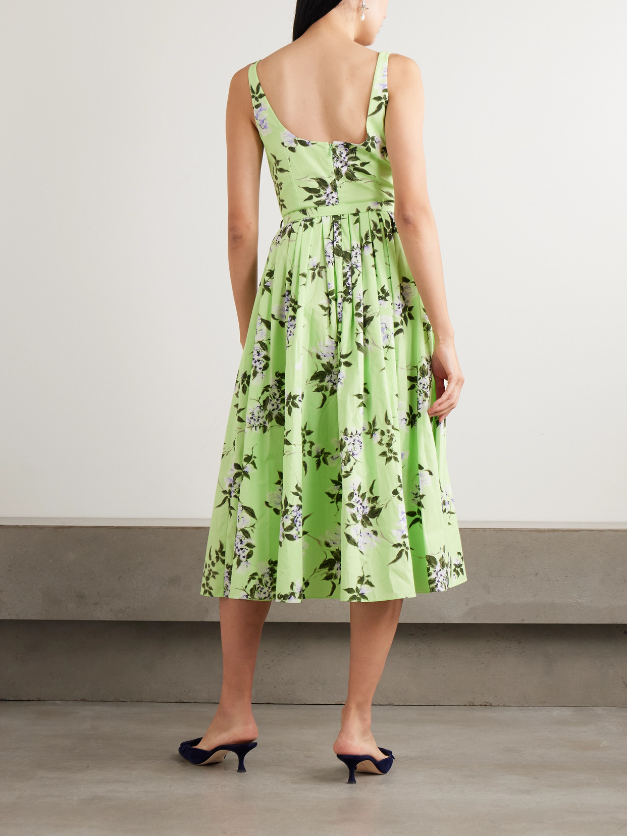 Emilia Wickstead Eglantine Belted Gathered Floral-print Cotton-poplin ...