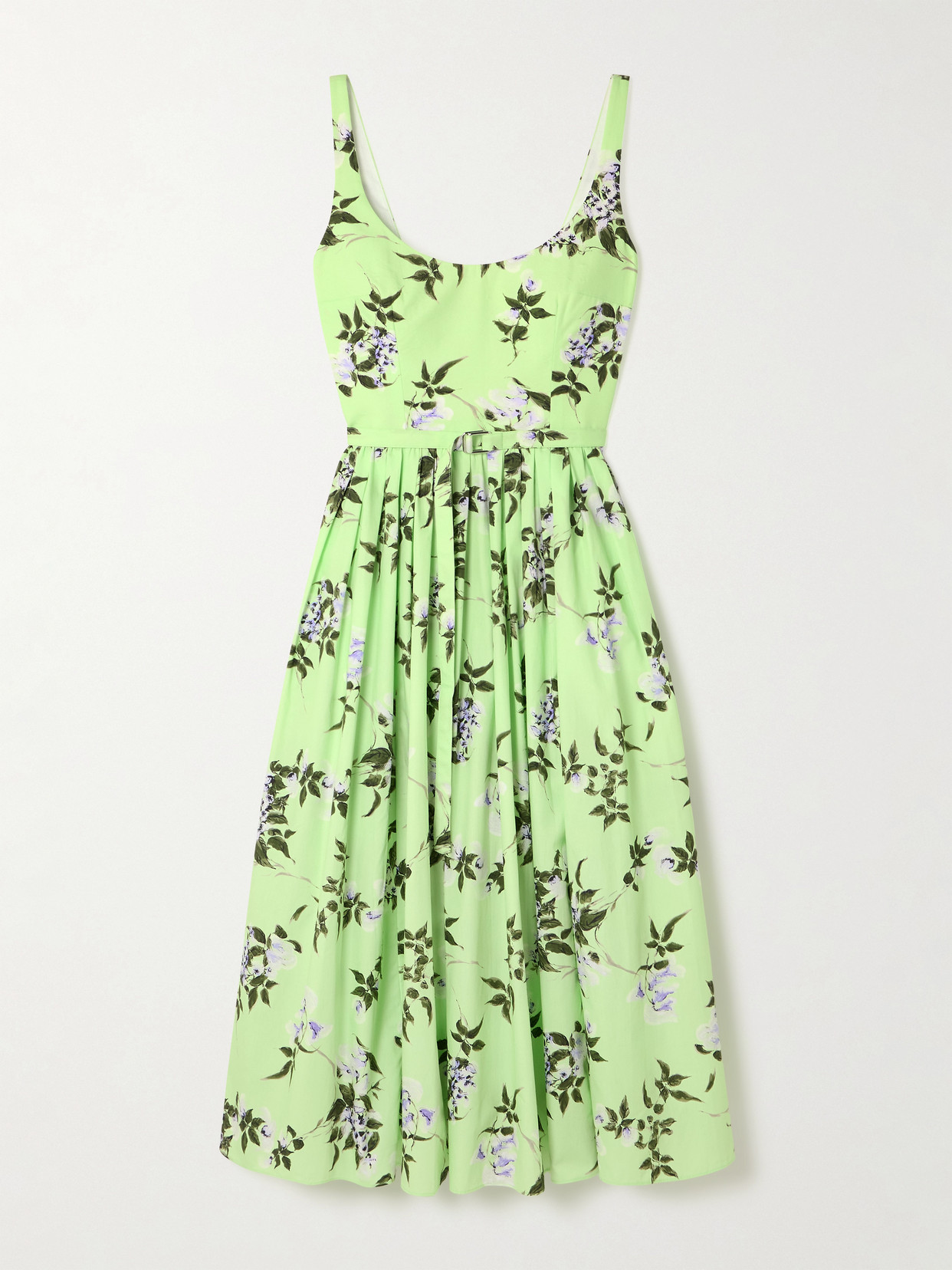Emilia Wickstead Eglantine Belted Gathered Floral-print Cotton-poplin ...
