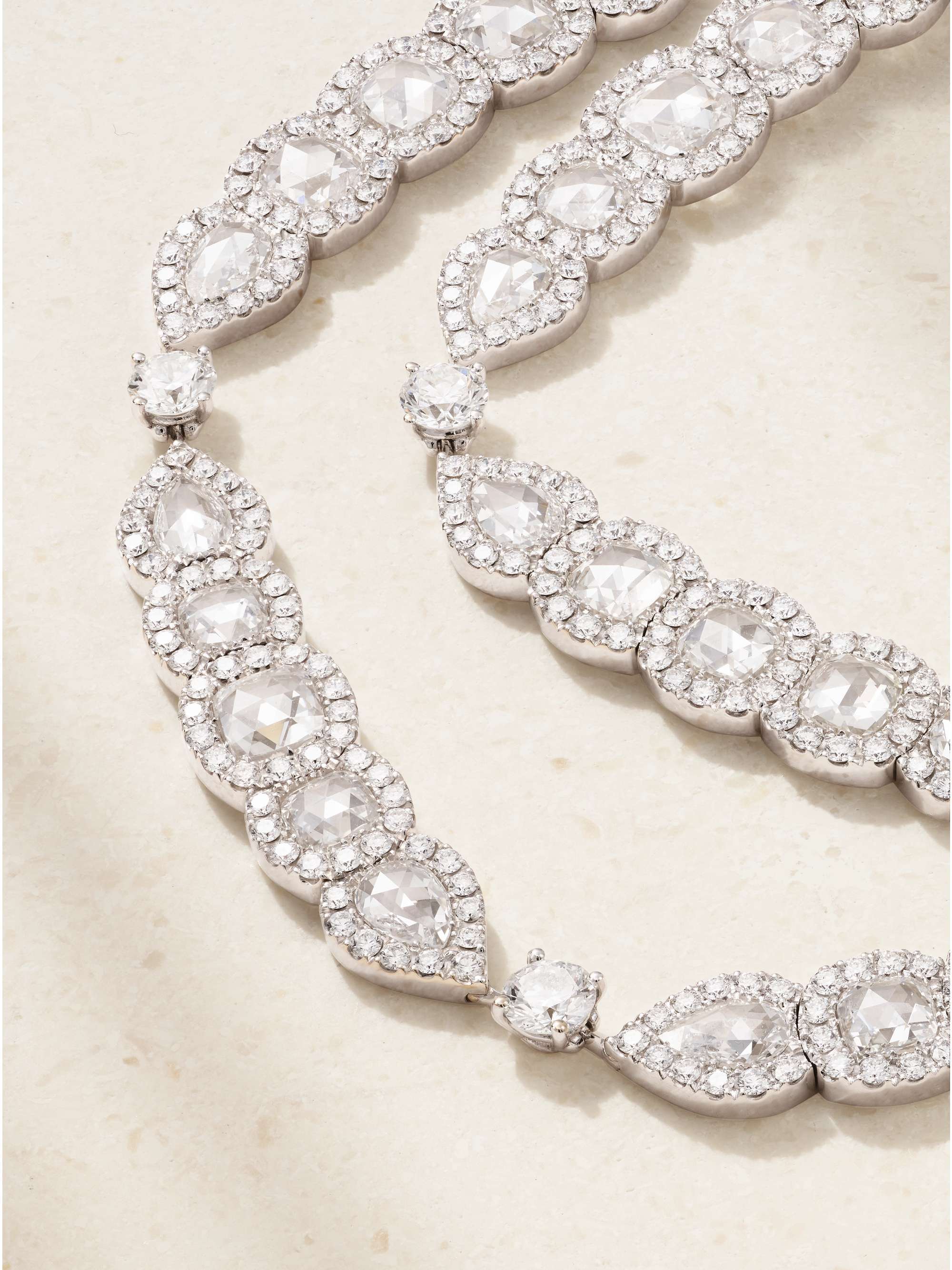 DAVID MORRIS 18-karat white gold diamond necklace | NET-A-PORTER