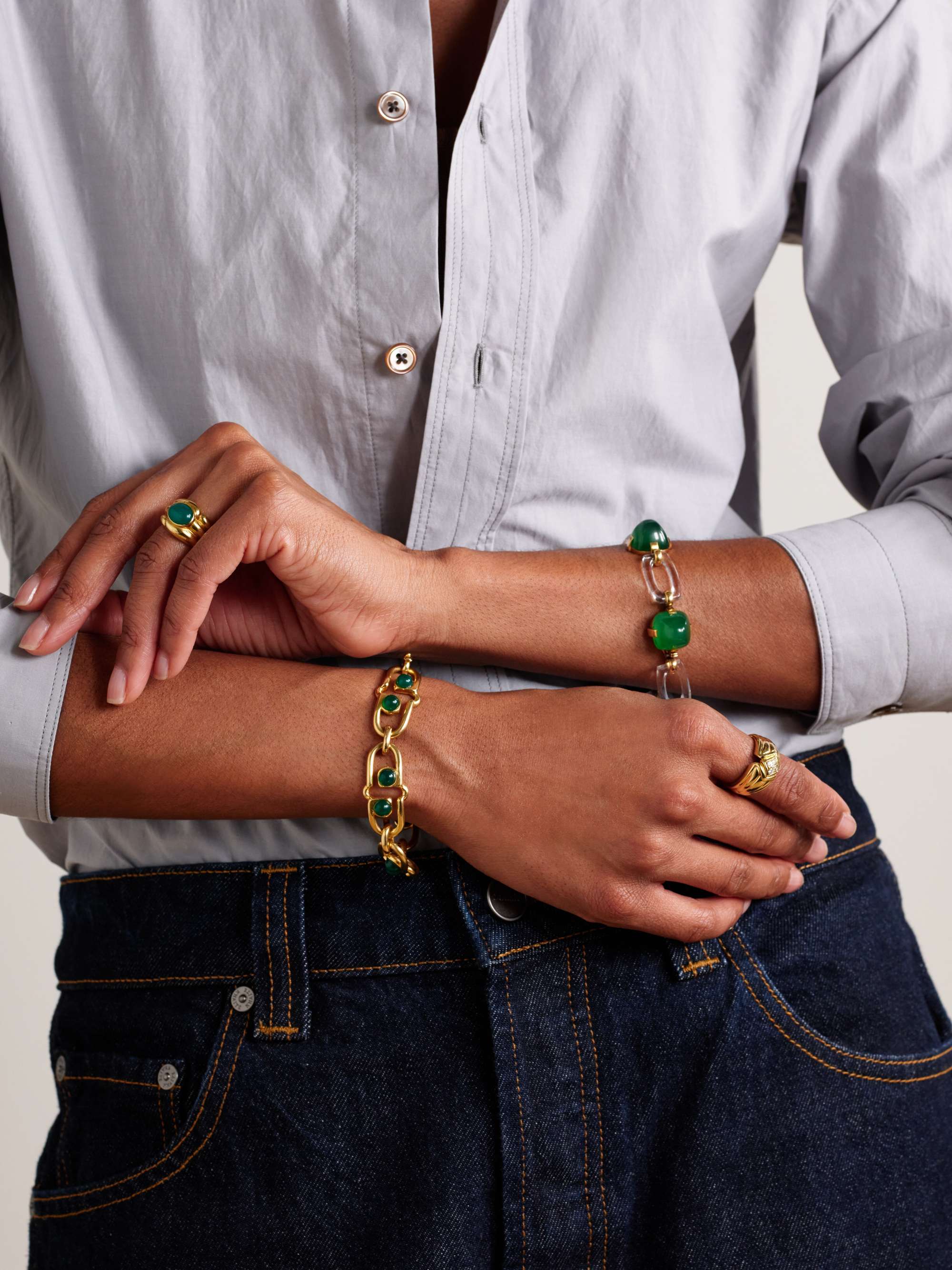 STEPHANIE WINDSOR + Van Cleef & Arpels vintage 1990s gold chrysoprase ...