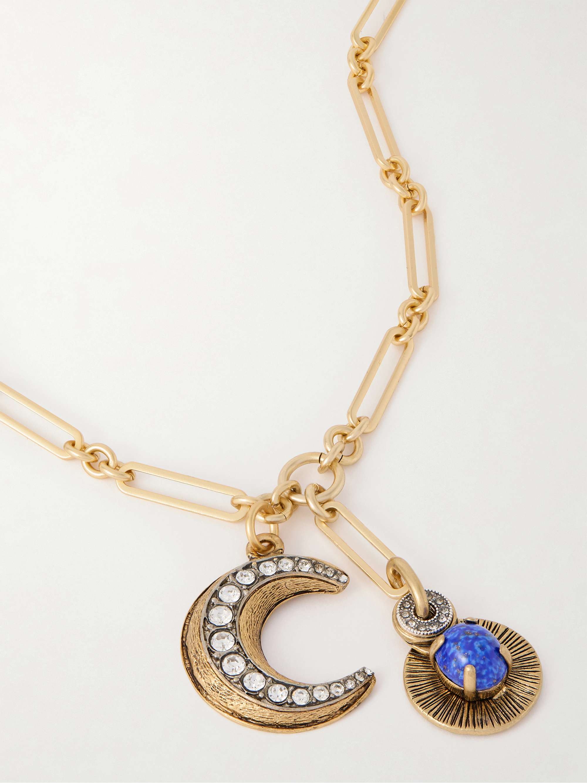 MAISON MAYLE Soli Luna gold-plated, crystal and lapis lazuli necklace ...