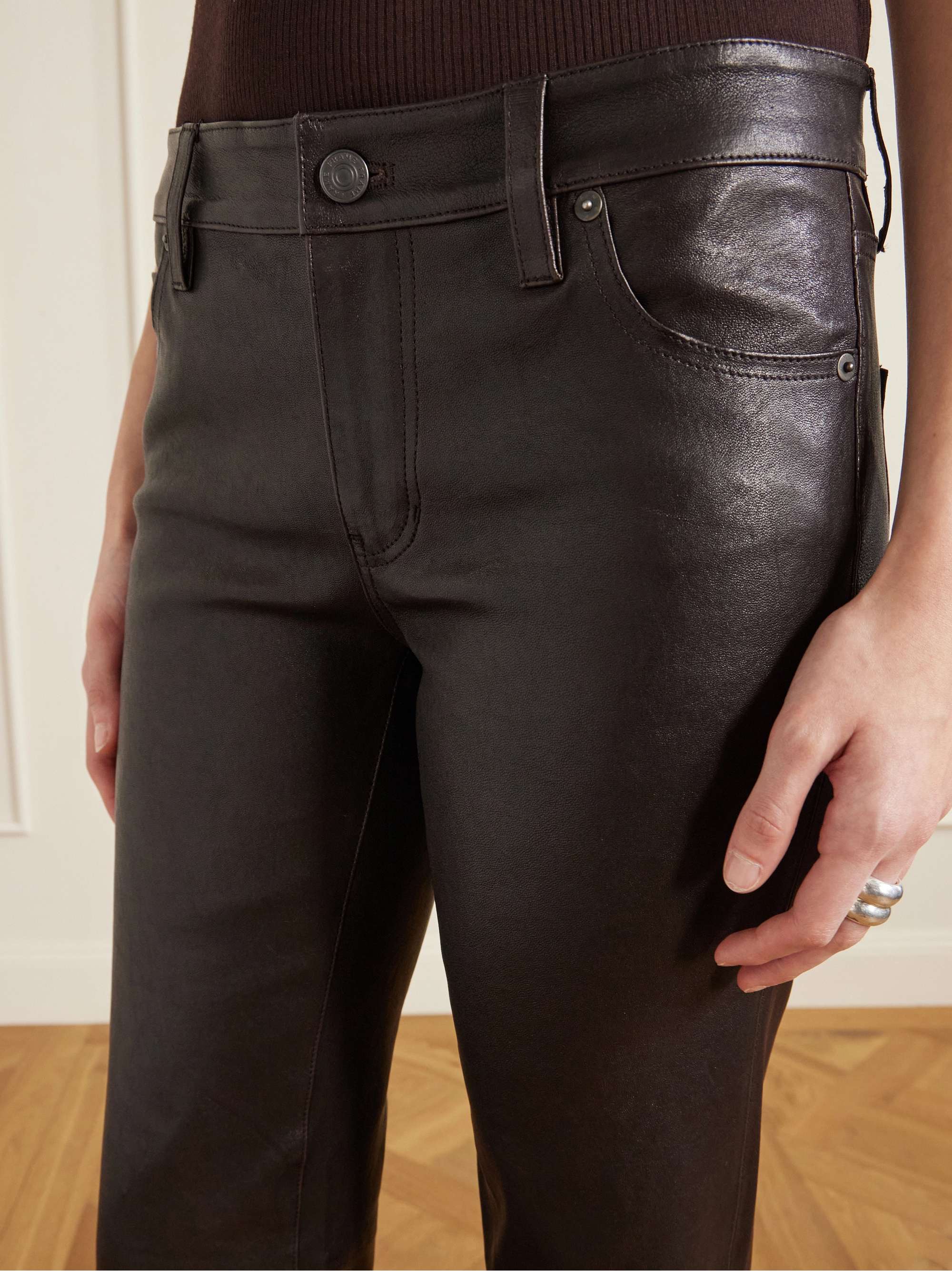 FRAME Rodeo leather bootcut pants | NET-A-PORTER
