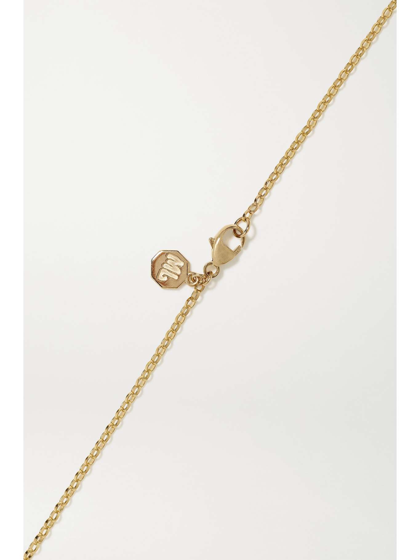 MARLO LAZ Mini Porte Bonheur Coin 14-karat gold, enamel and sapphire ...