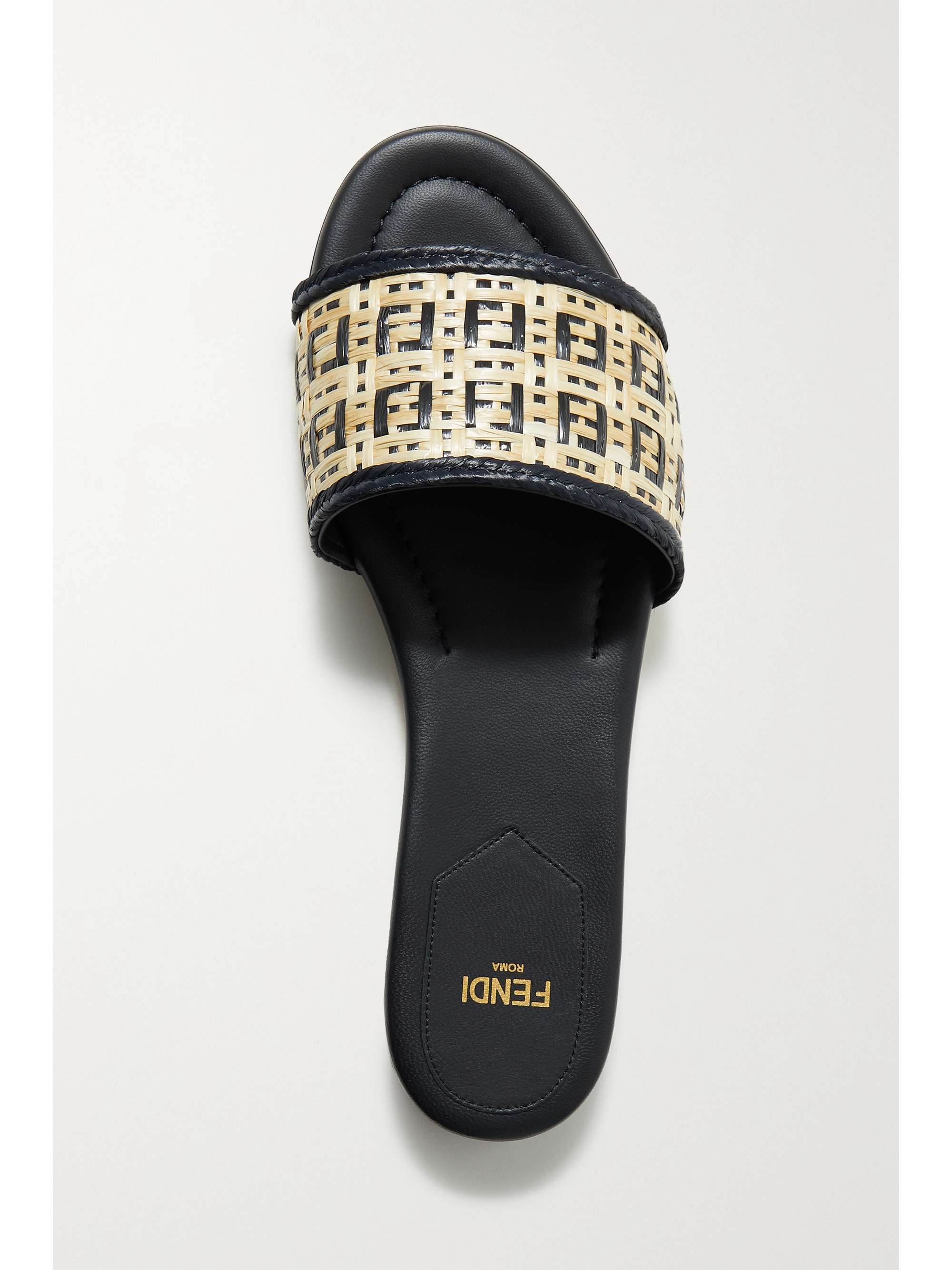 FENDI Woven raffia sandals | NET-A-PORTER