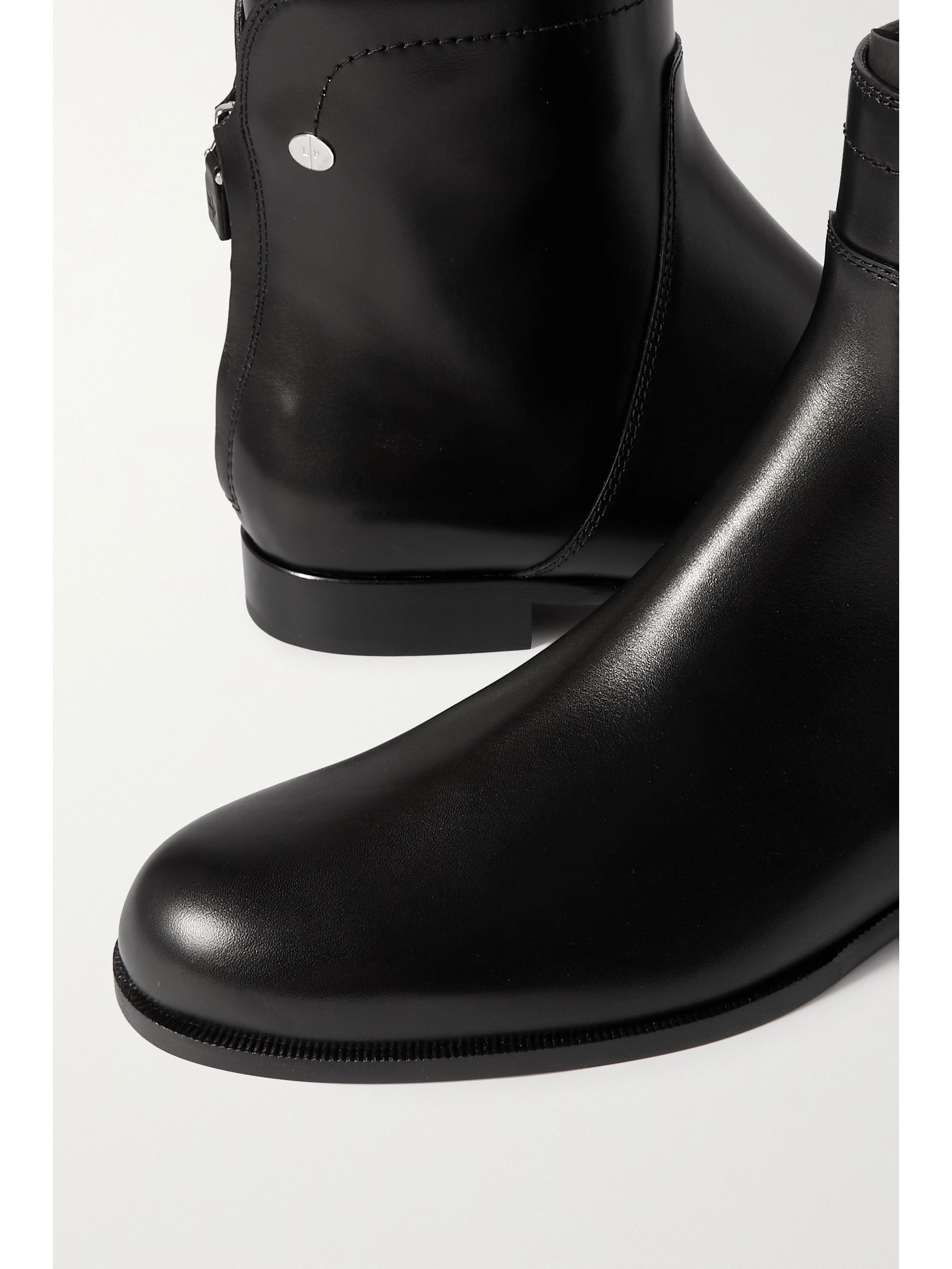 Black Welly leather ankle boots | LORO PIANA | NET-A-PORTER