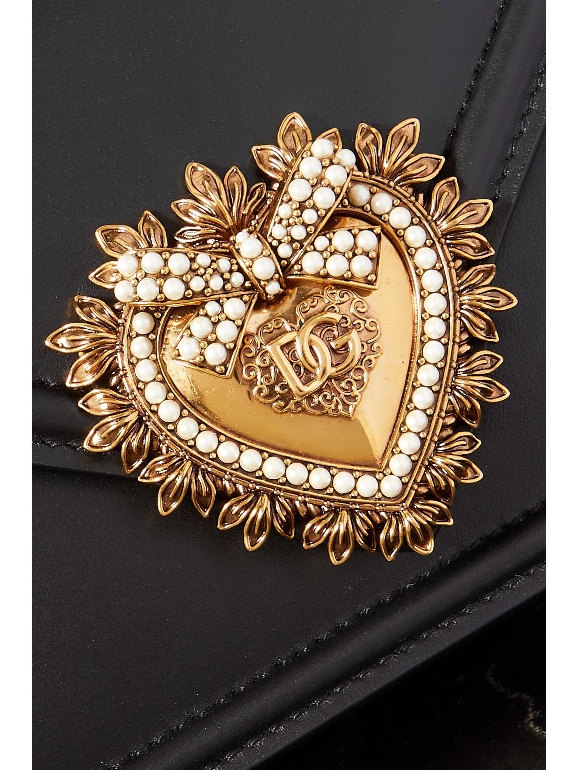 DOLCE&GABBANA Devotion small embellished leather shoulder DOLCE&GABBANA Devotion small embellished leather shoulder