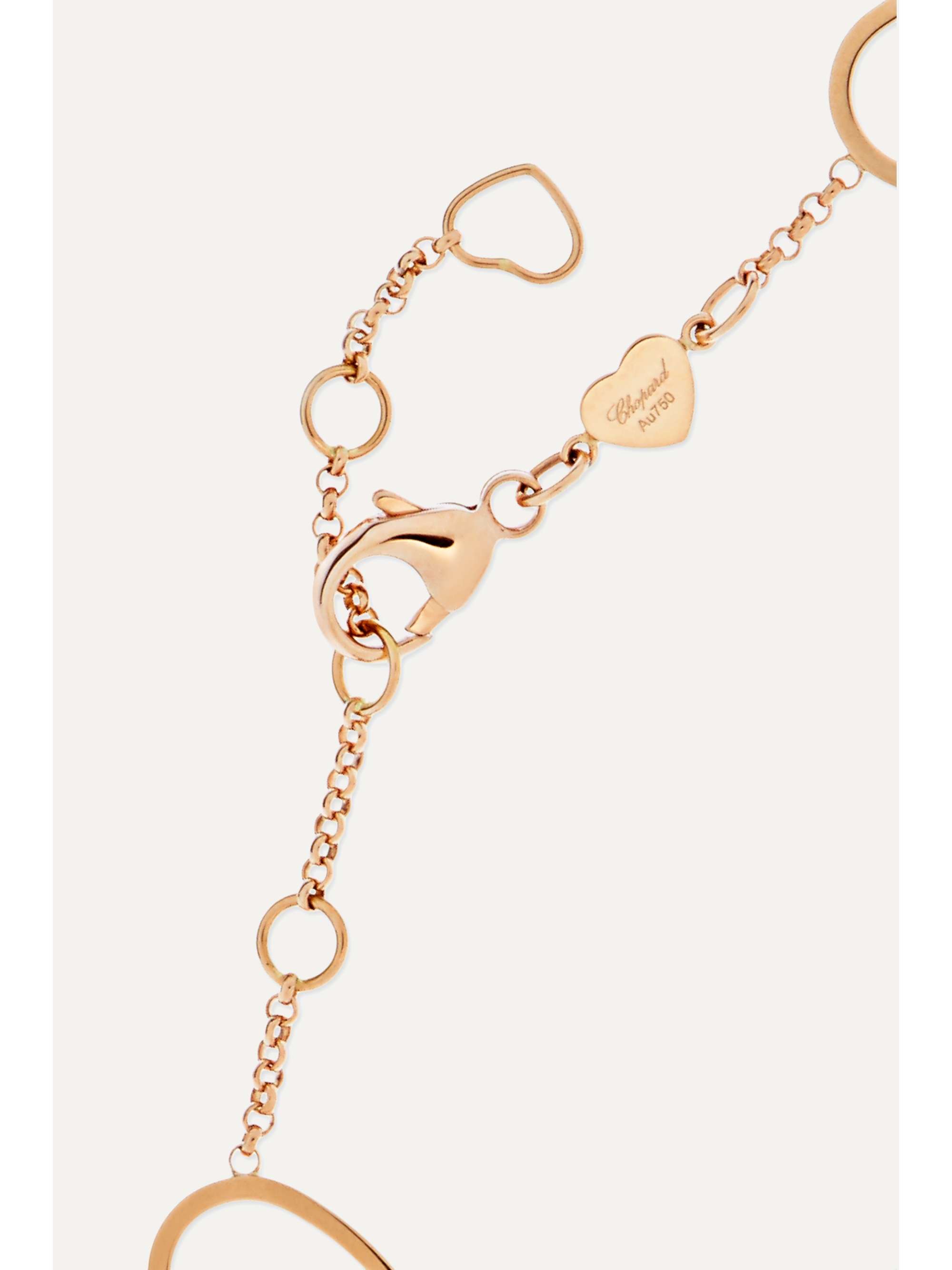 CHOPARD Happy Hearts 18-karat rose gold diamond bracelet | NET-A-PORTER US