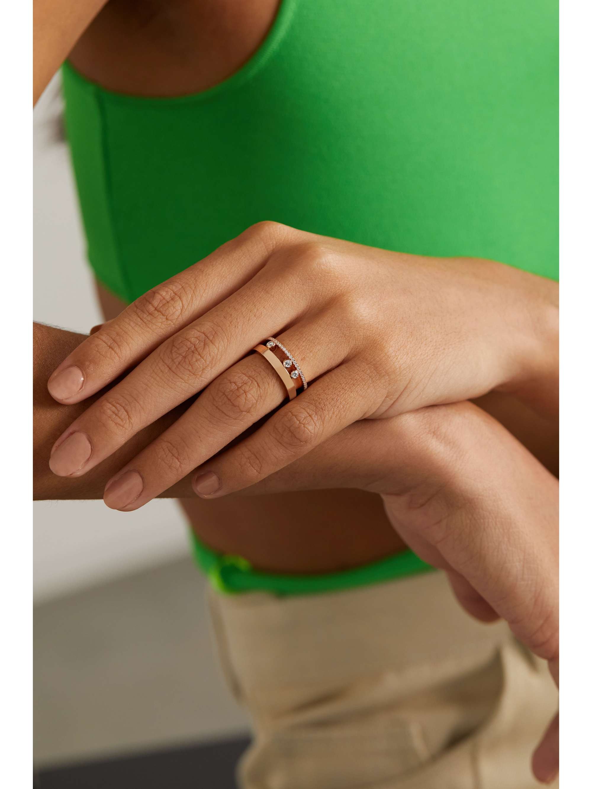 MESSIKA Move Romane 18-karat rose gold diamond ring | NET-A-PORTER