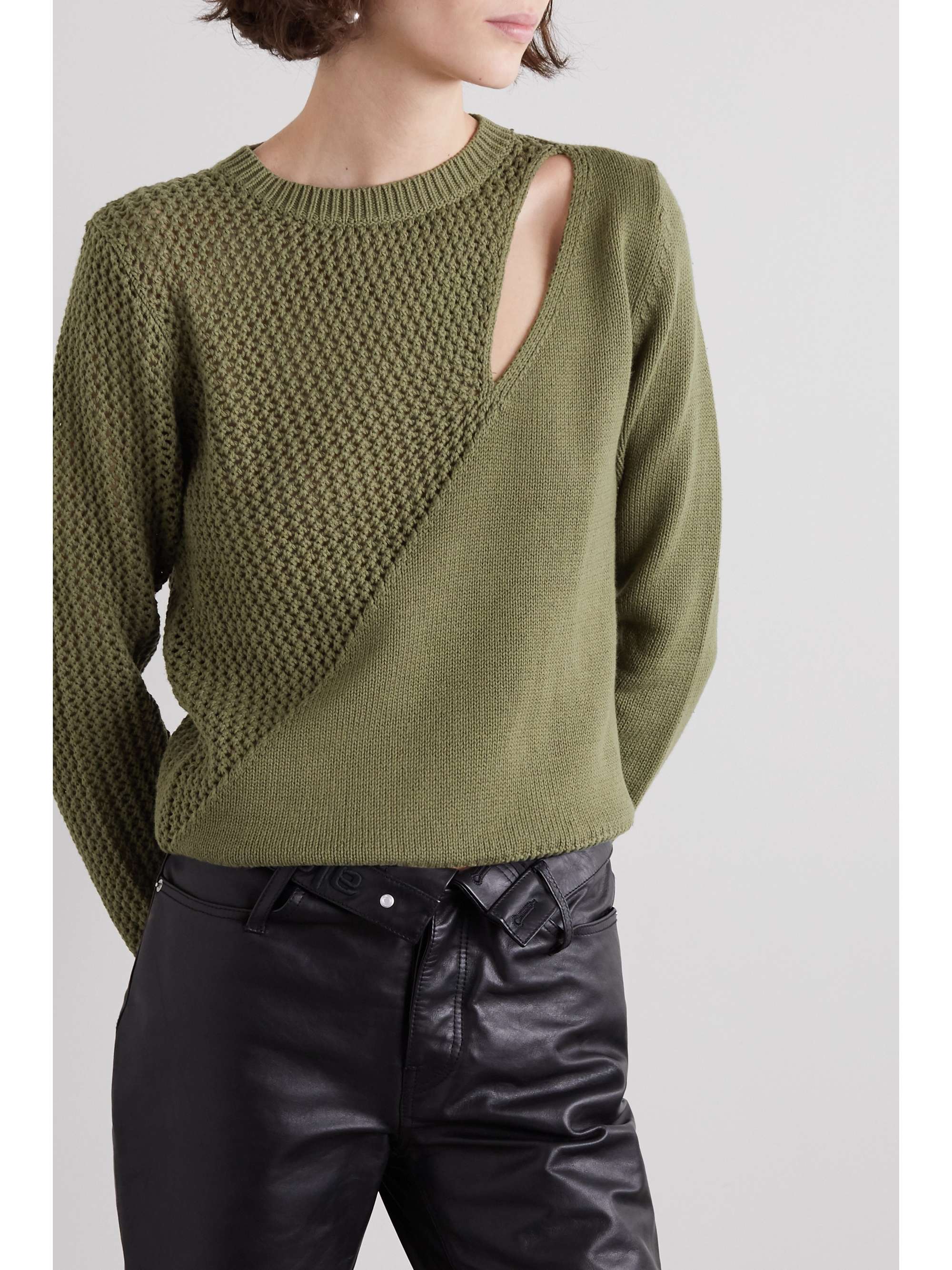 RTA Teagan cutout paneled cotton sweater | NET-A-PORTER