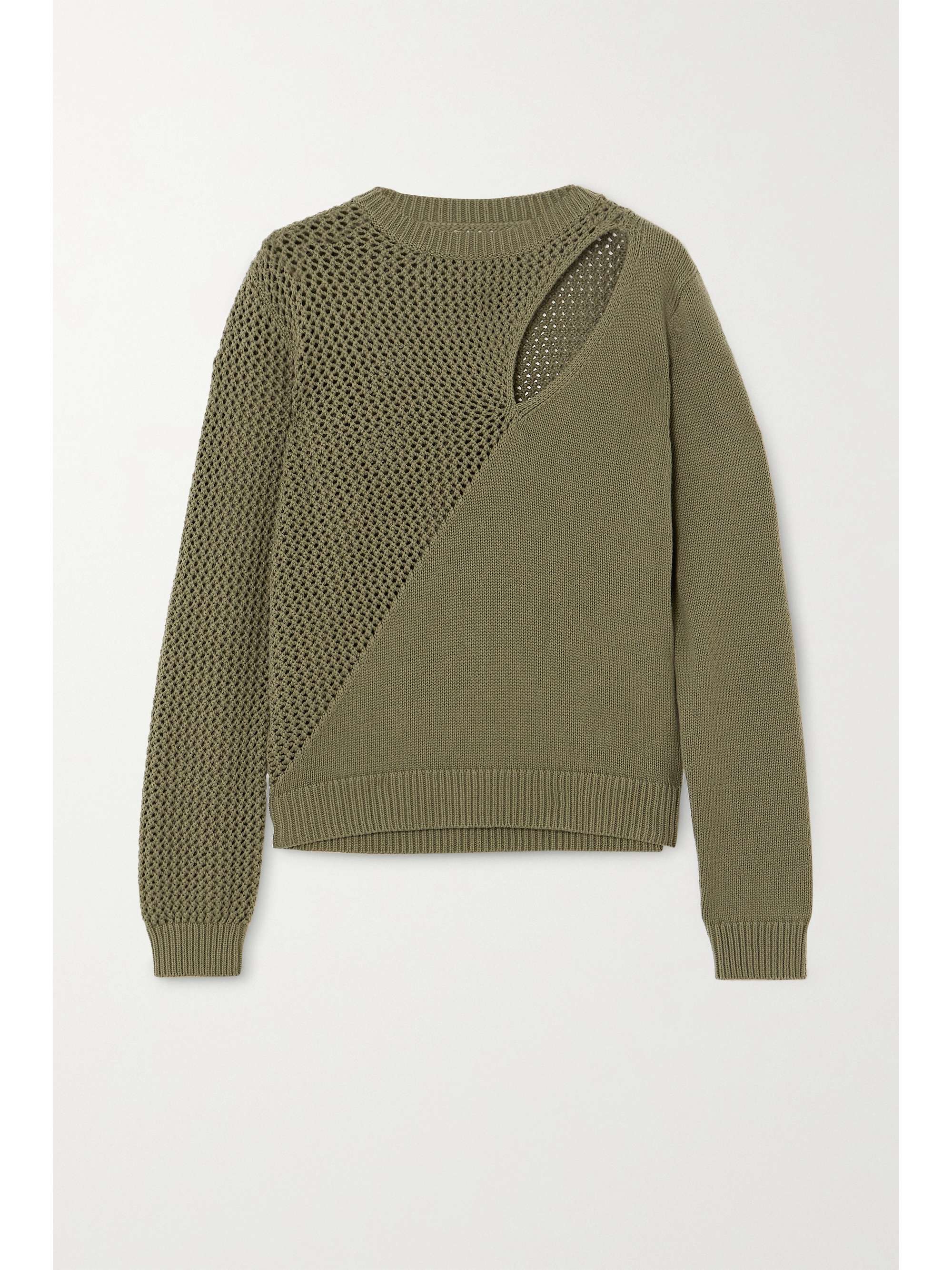 RTA Teagan cutout paneled cotton sweater | NET-A-PORTER