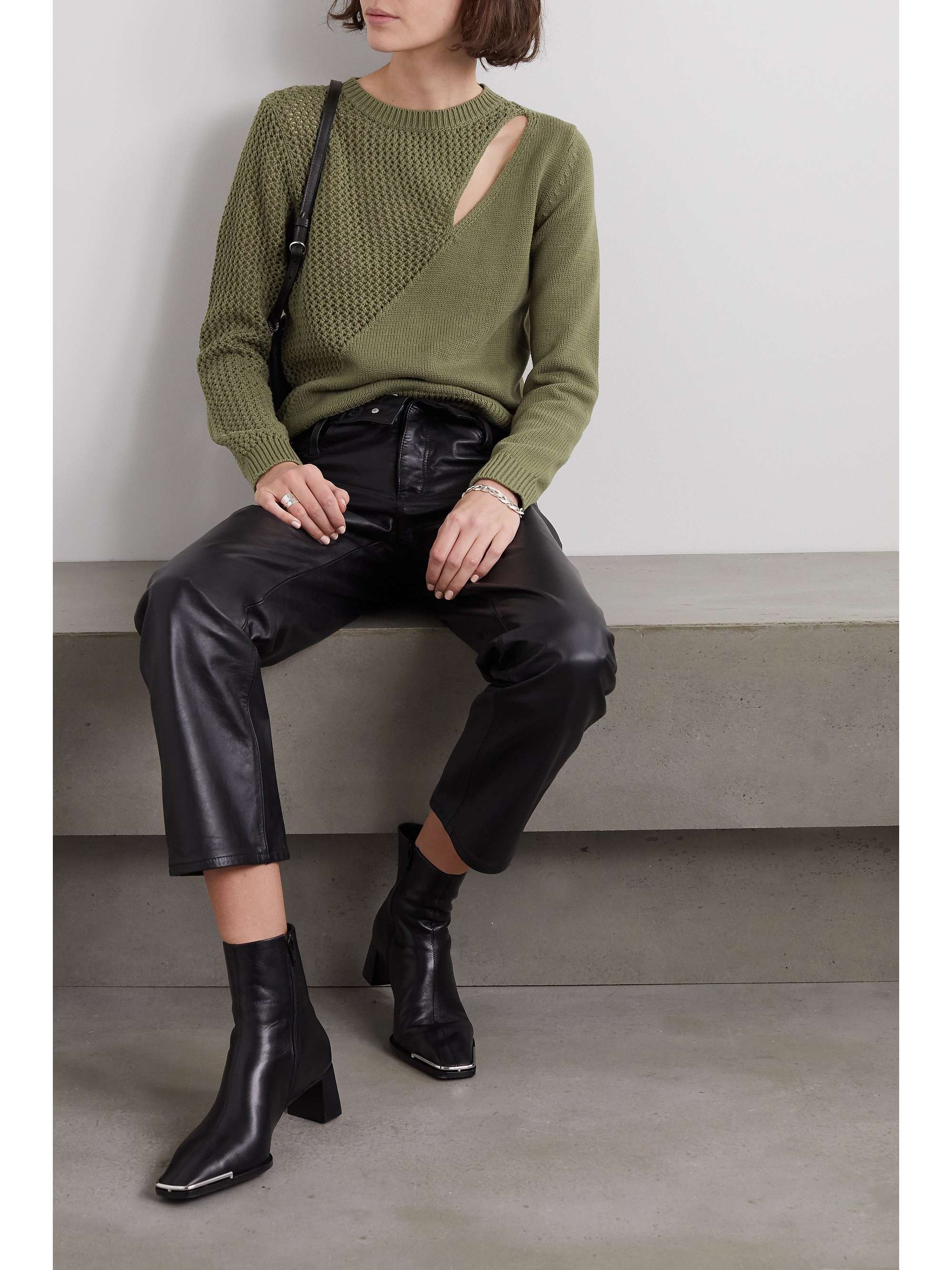 RTA Teagan cutout paneled cotton sweater | NET-A-PORTER