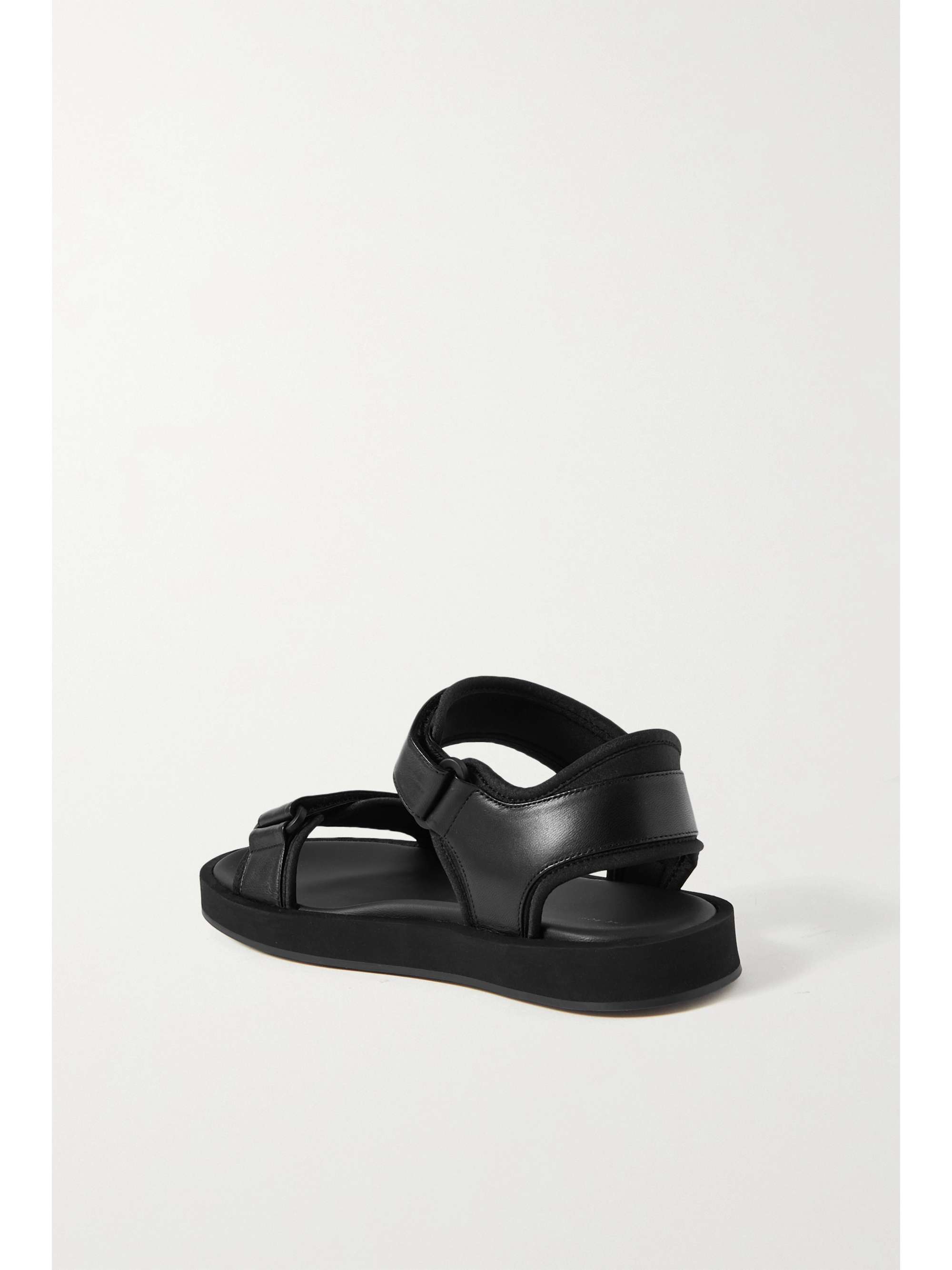 THE ROW Hook and Loop leather and stretch sandals | NET-A-PORTER