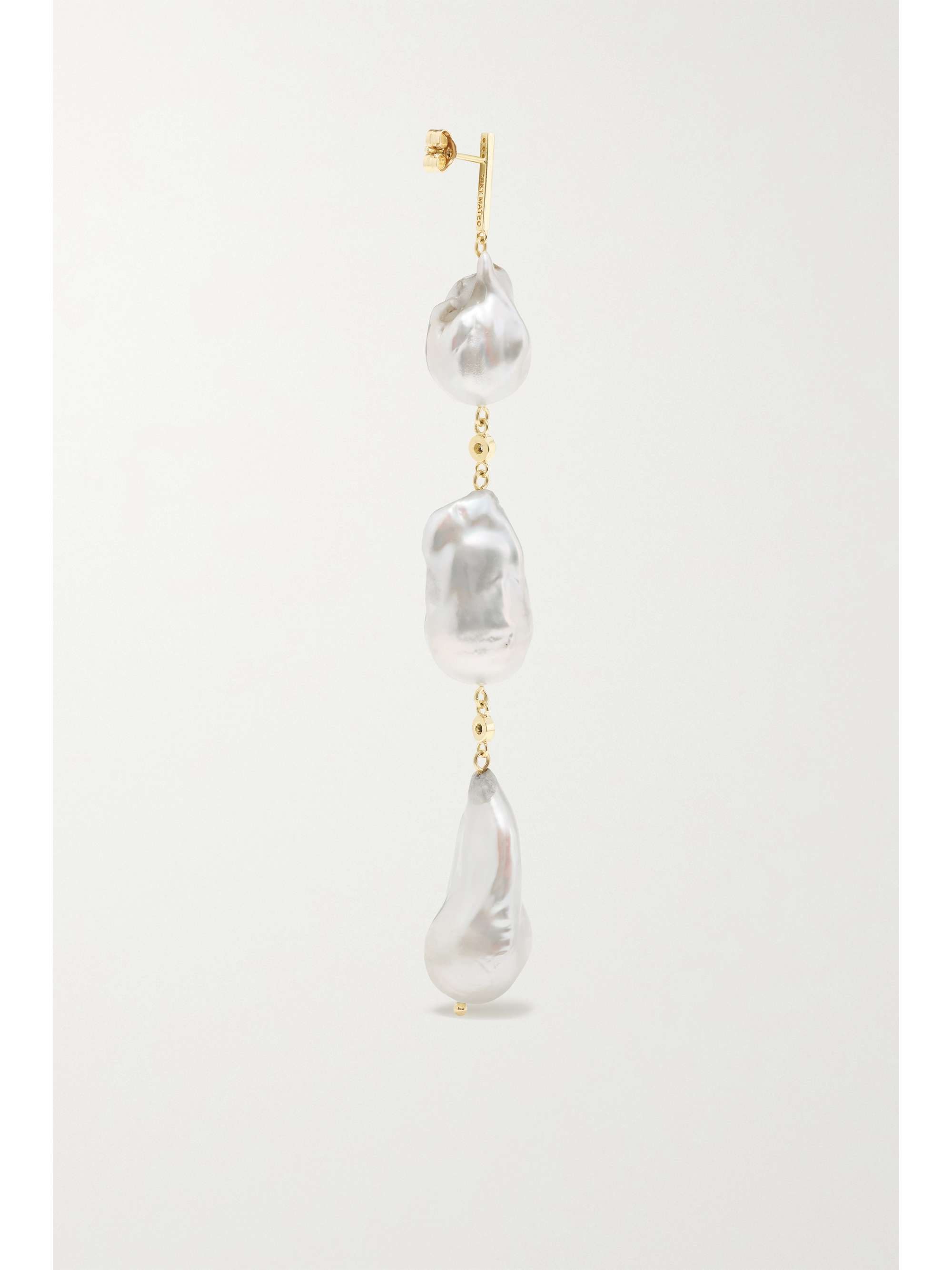MATEO 14-karat gold, pearl and diamond earrings | NET-A-PORTER