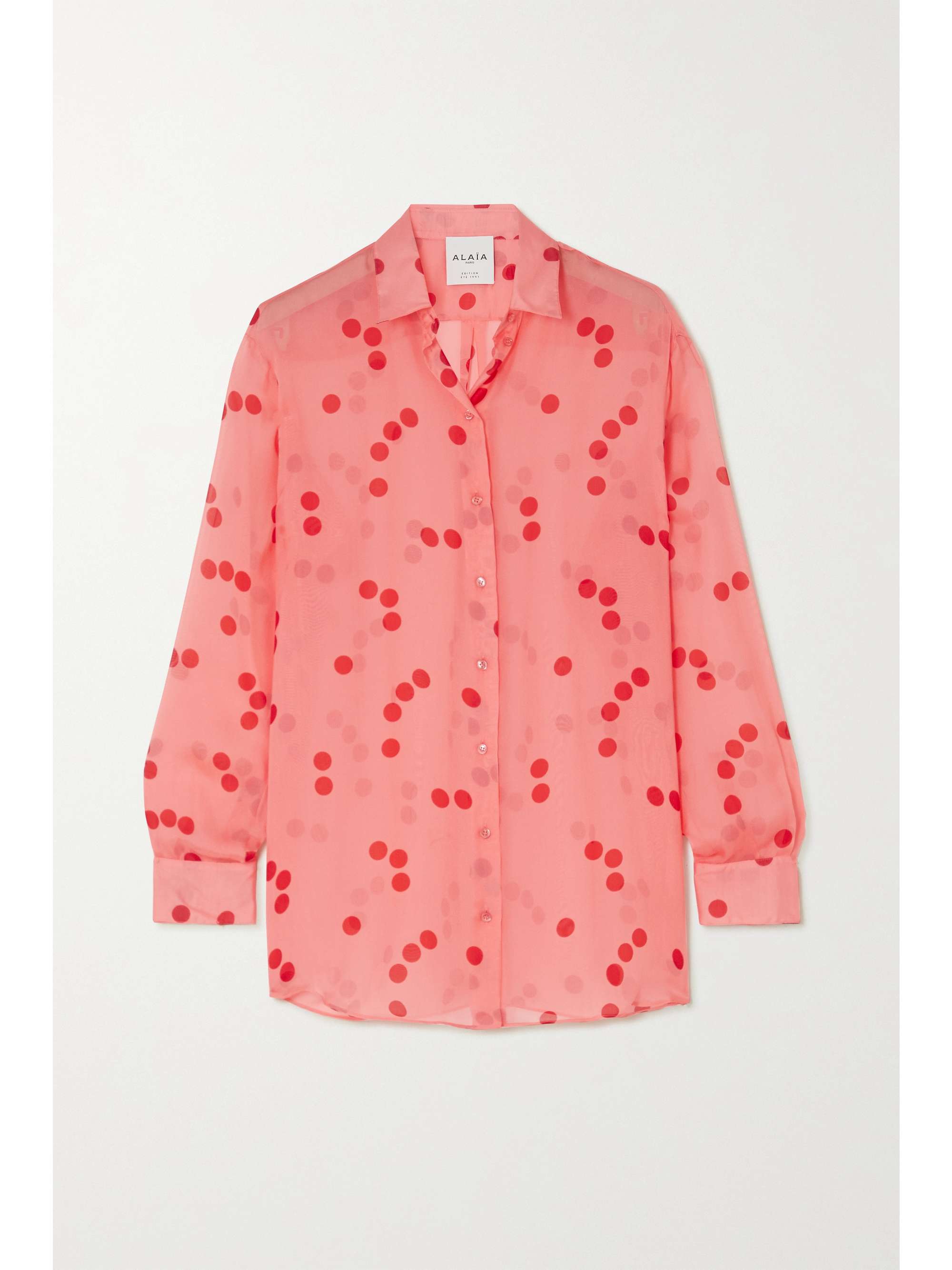 ALAÏA Edition polka-dot silk-chiffon blouse | NET-A-PORTER