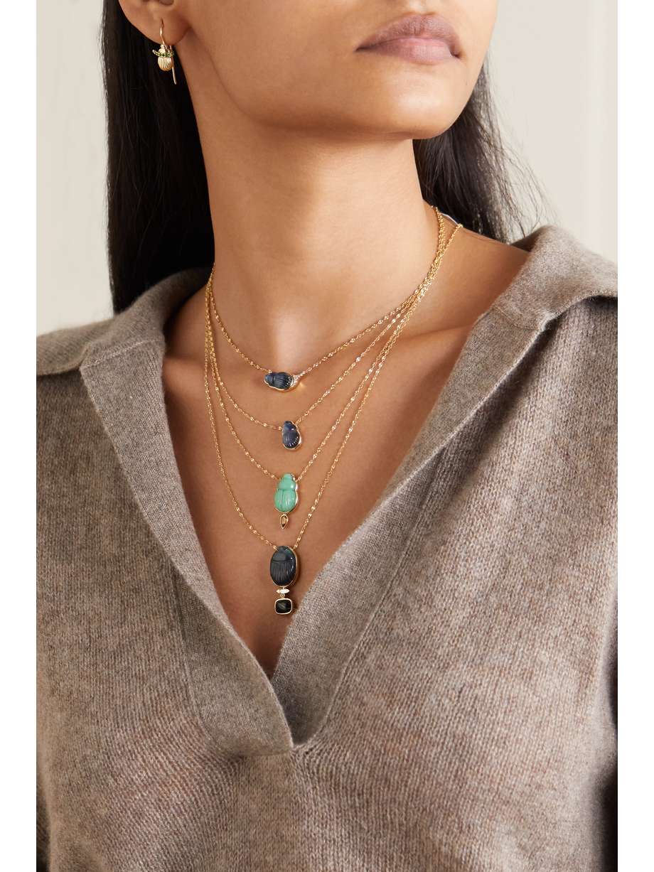 LITO Small Sienna 14-karat gold, labradorite and diamond necklace | NET ...