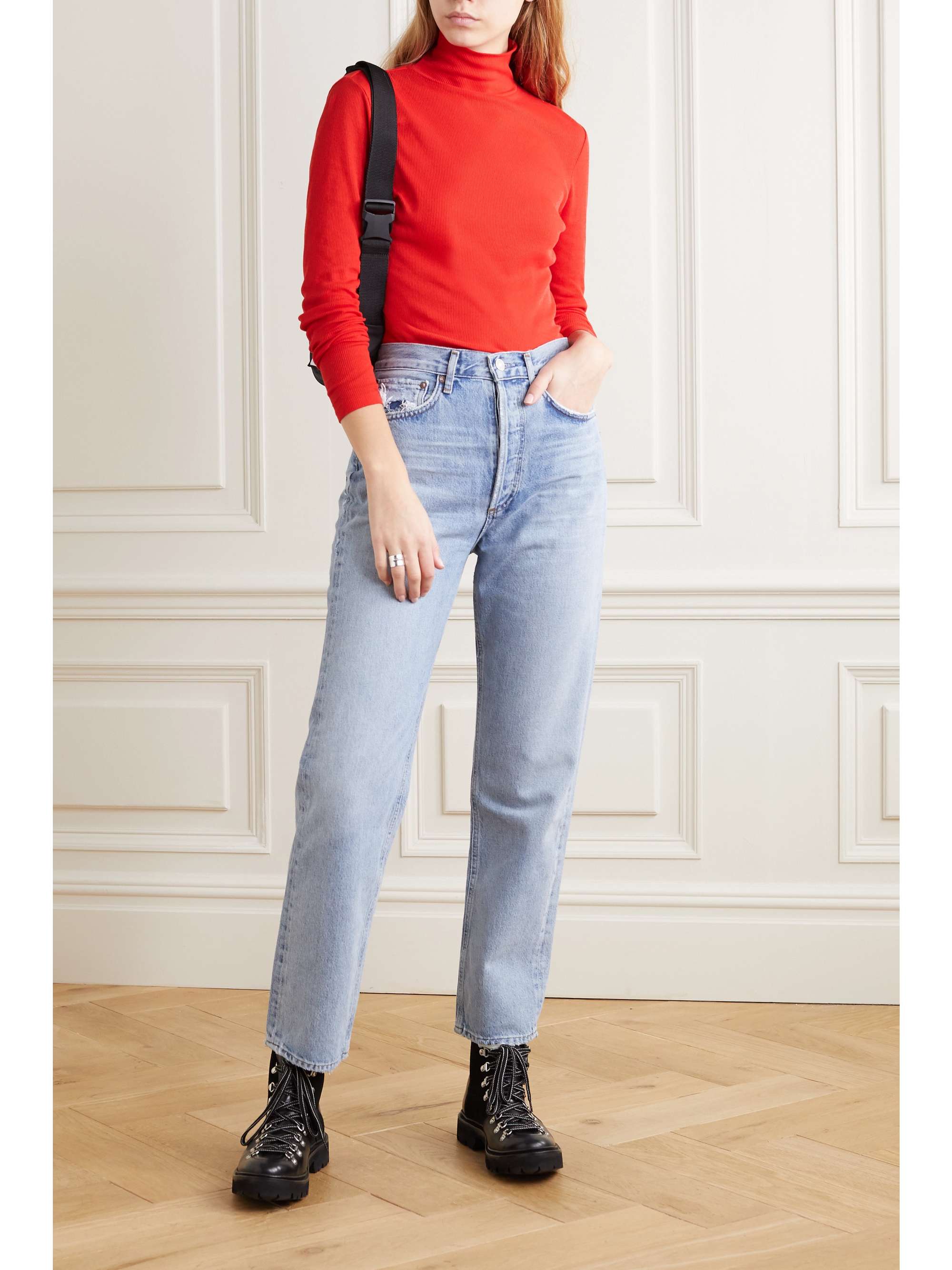 NINETY PERCENT + NET SUSTAIN Kaye ribbed organic cotton-jersey ...