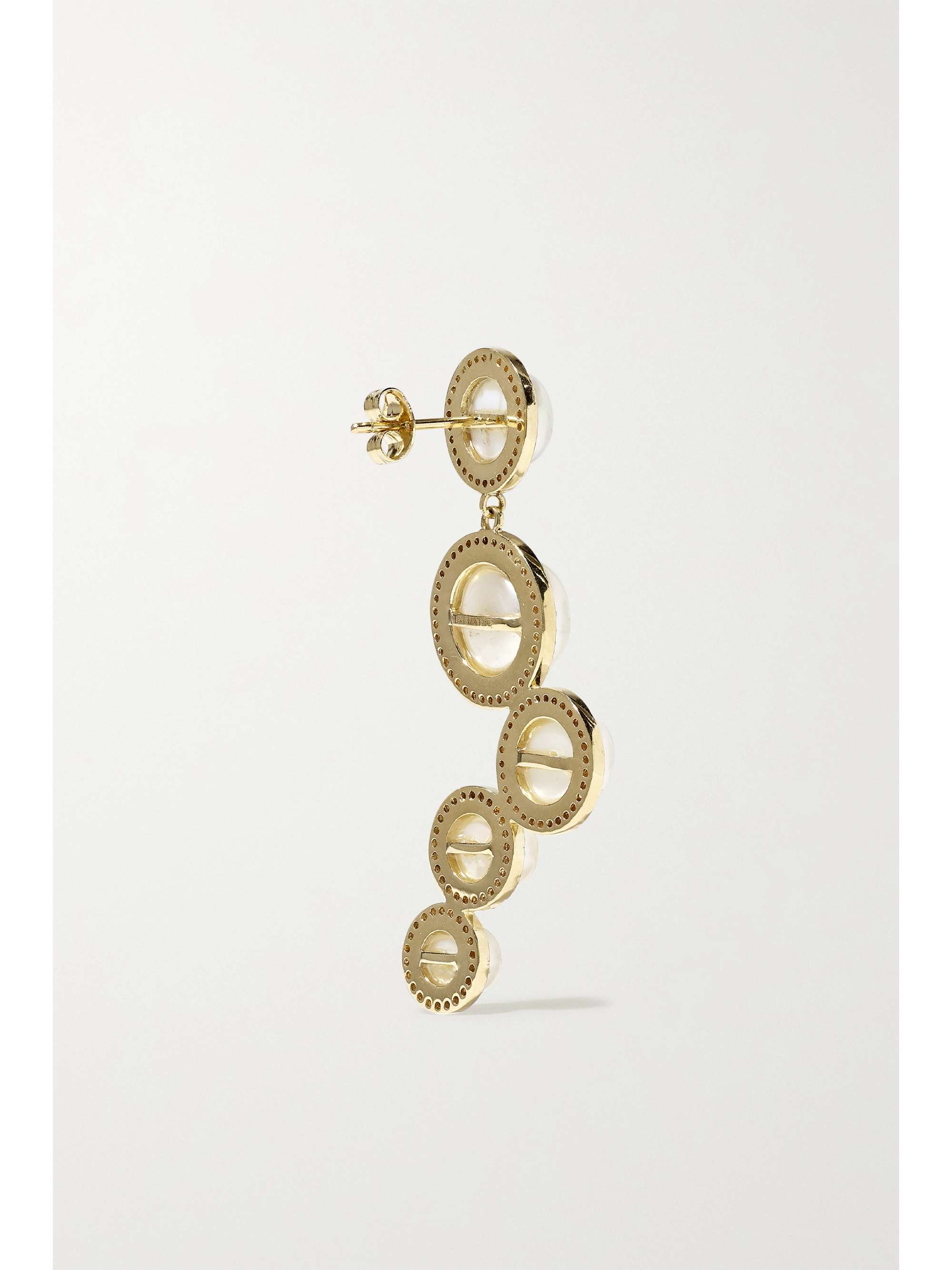 MATEO 14-karat gold, enamel, pearl and diamond earrings | NET-A-PORTER