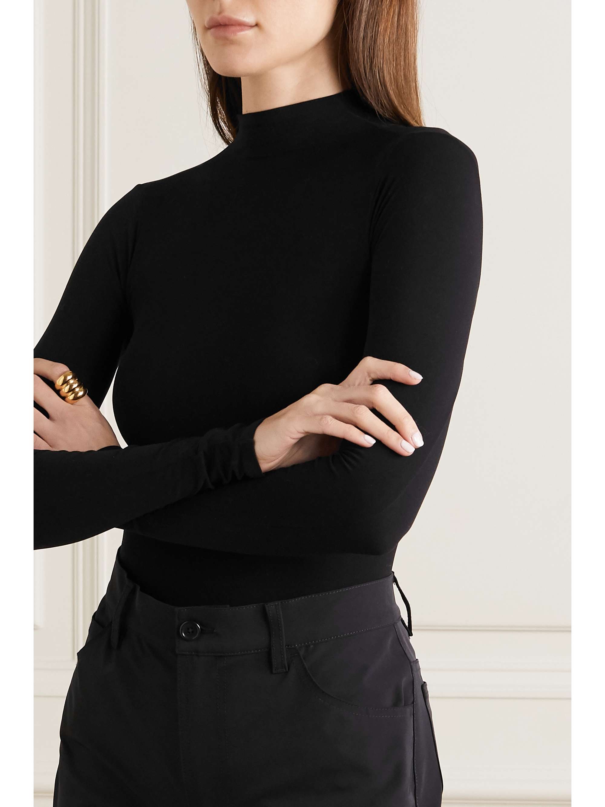 Commando Ballet Stretch Jersey Turtleneck Thong Bodysuit Net A Porter