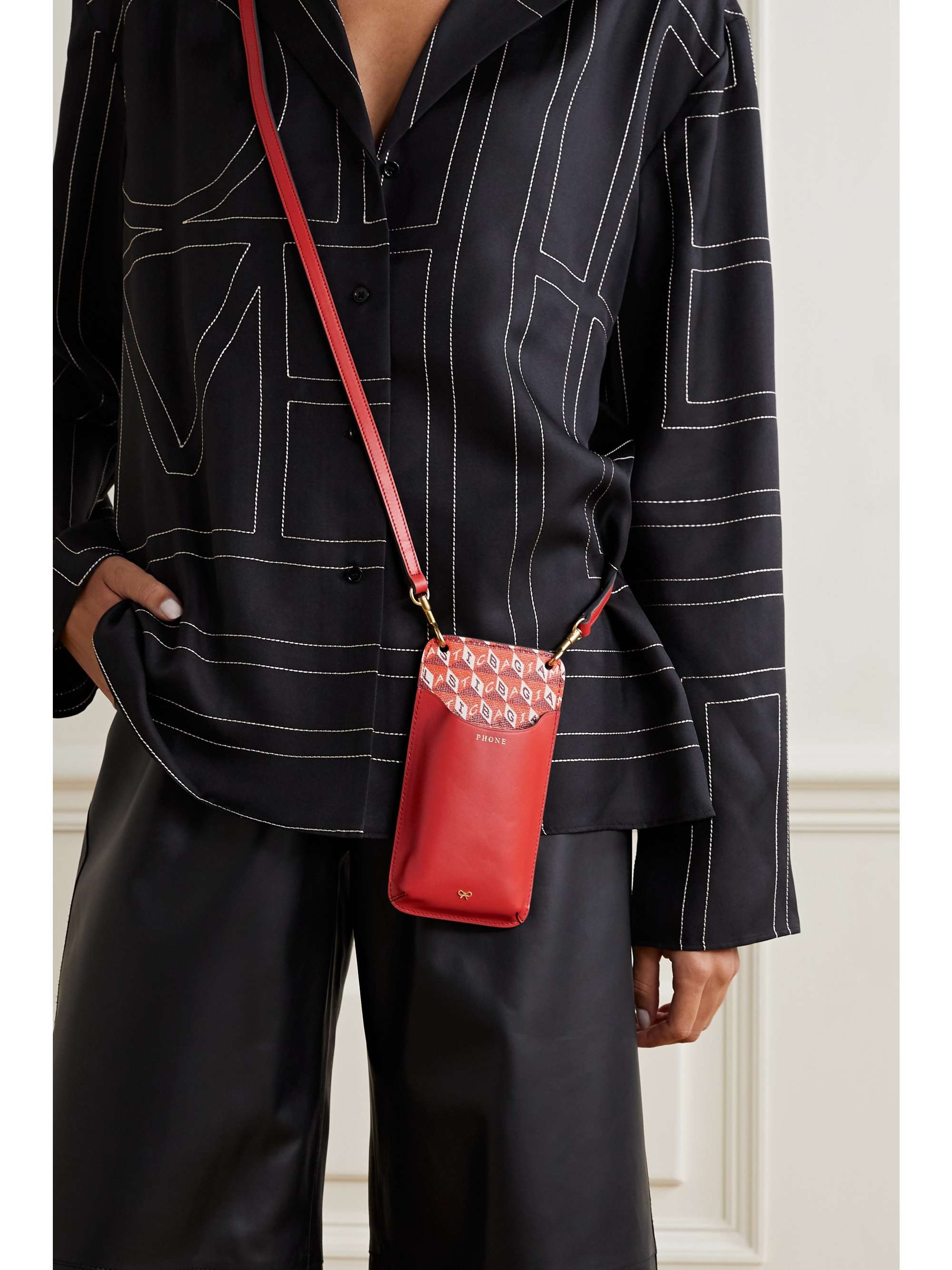 ANYA HINDMARCH I Am a Plastic Bag leather-trimmed printed coated-canvas ...