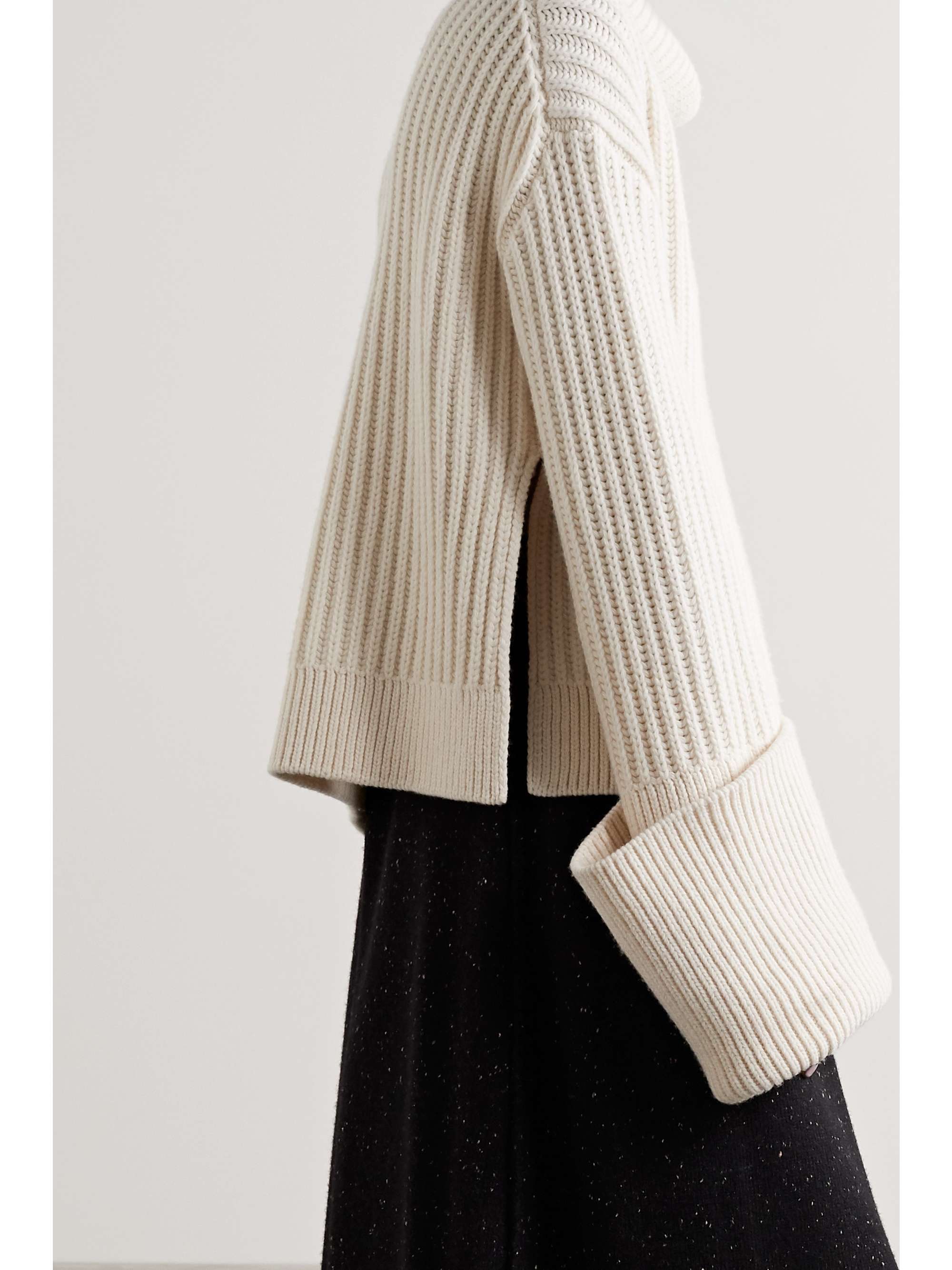 The Row Aneke Oversized Ribbed Wool Turtleneck Sweater Net A Porter
