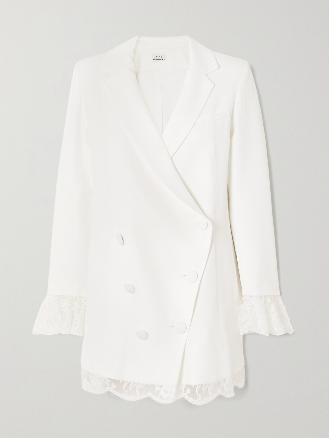 Rime Arodaky Lui Lace-trimmed Crepe Mini Dress In White | ModeSens