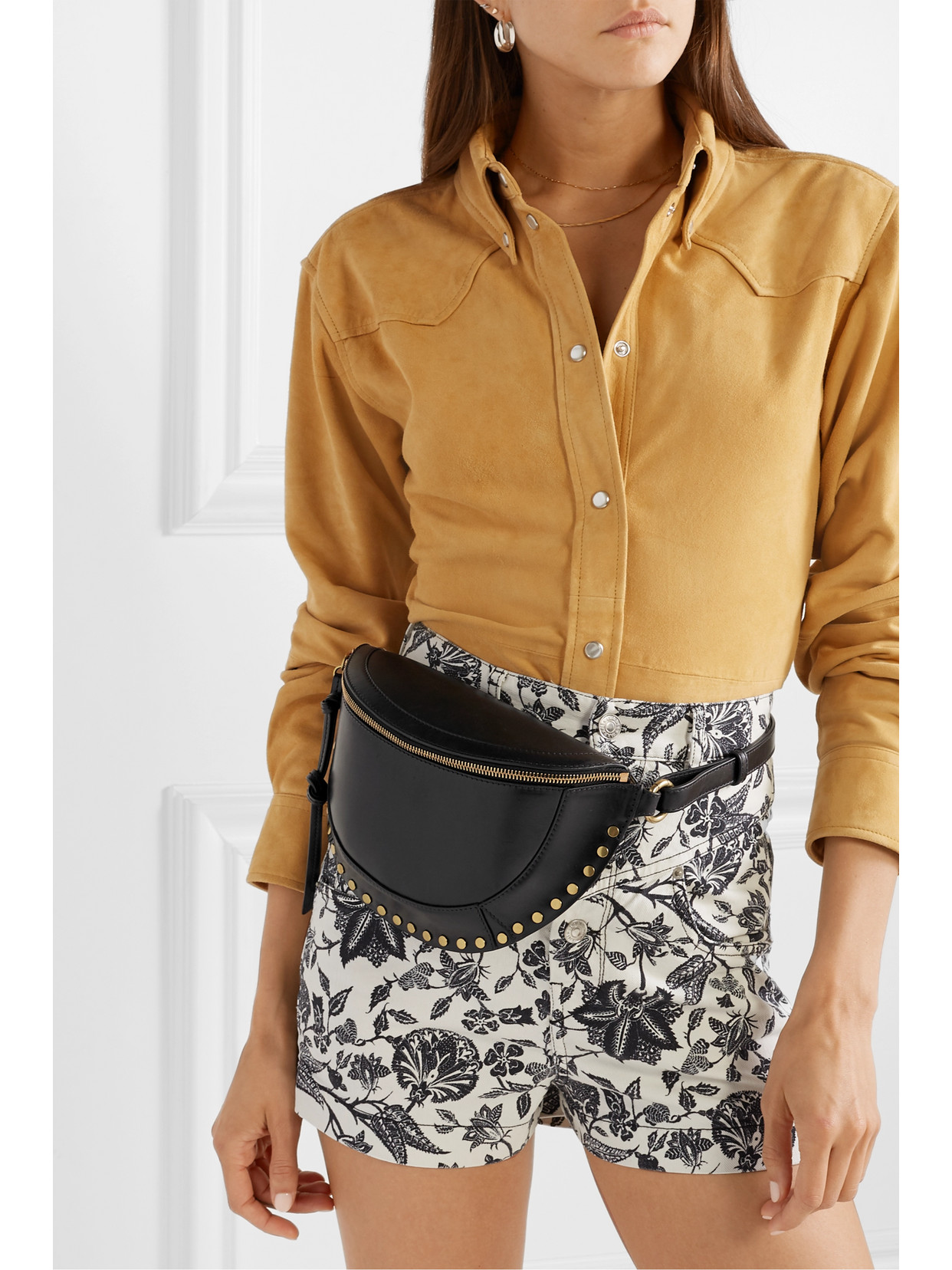 Isabel Marant Skano Studded Leather Belt Bag In Black | ModeSens